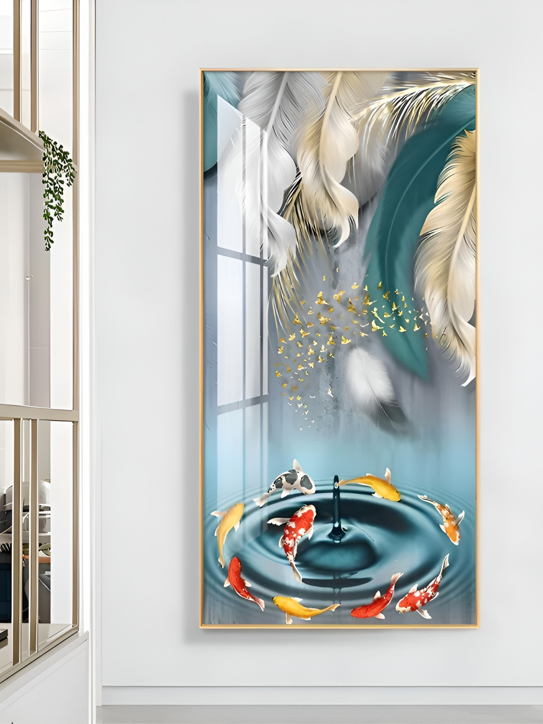 Buy THE HANDMADE FLAIR Blue & White Canvas Painting Wall Art - Wall Art ...