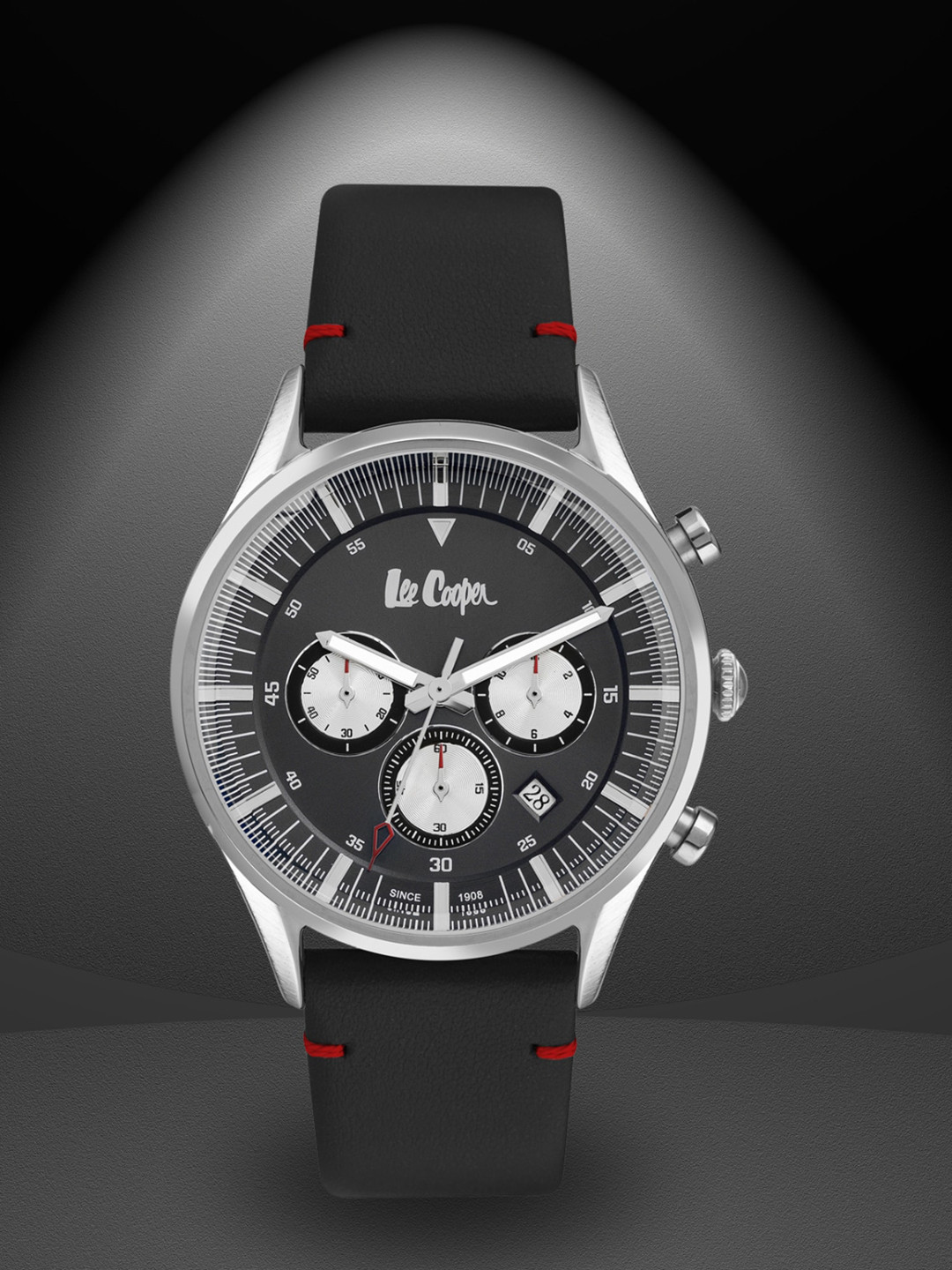 Buy Lee Cooper Men Brass Dial & Leather Straps Analogue Chronograph ...