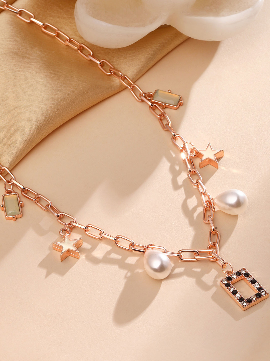 Buy Cierra Rose Gold Plated Pearl Necklace - Necklace And Chains for ...