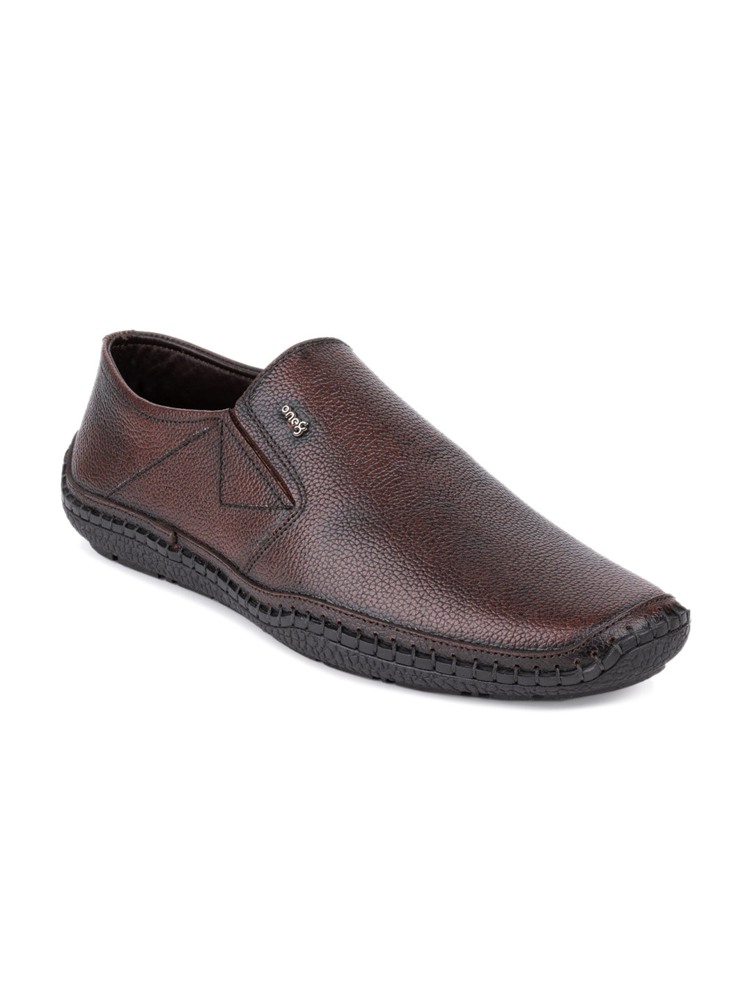 Buy One8 Men Textured Round Toe Breathable Ultra Flexible Leather ...