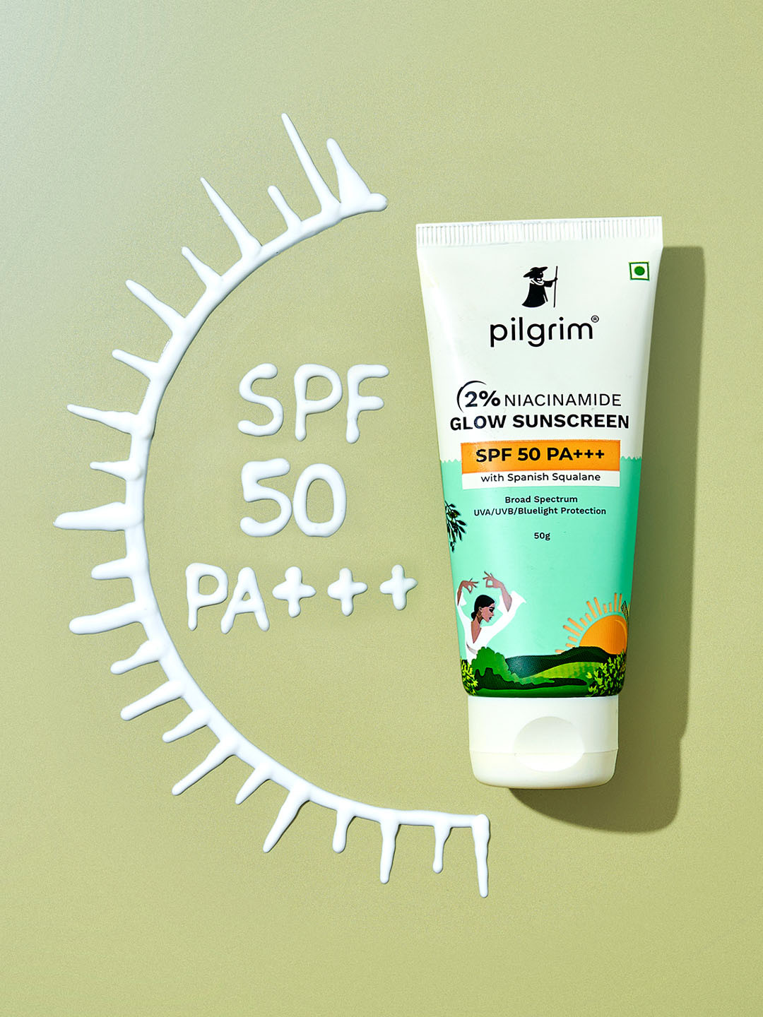 Buy Pilgrim 2% Niacinamide SPF50 PA+++ Glow Sunscreen With Spanish ...