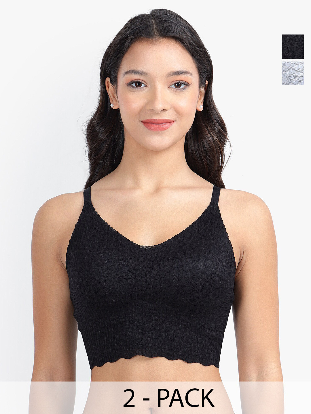 Buy PARKHA Pack Of 2 Seamless Removable Padding Bralette Bras 360 ...