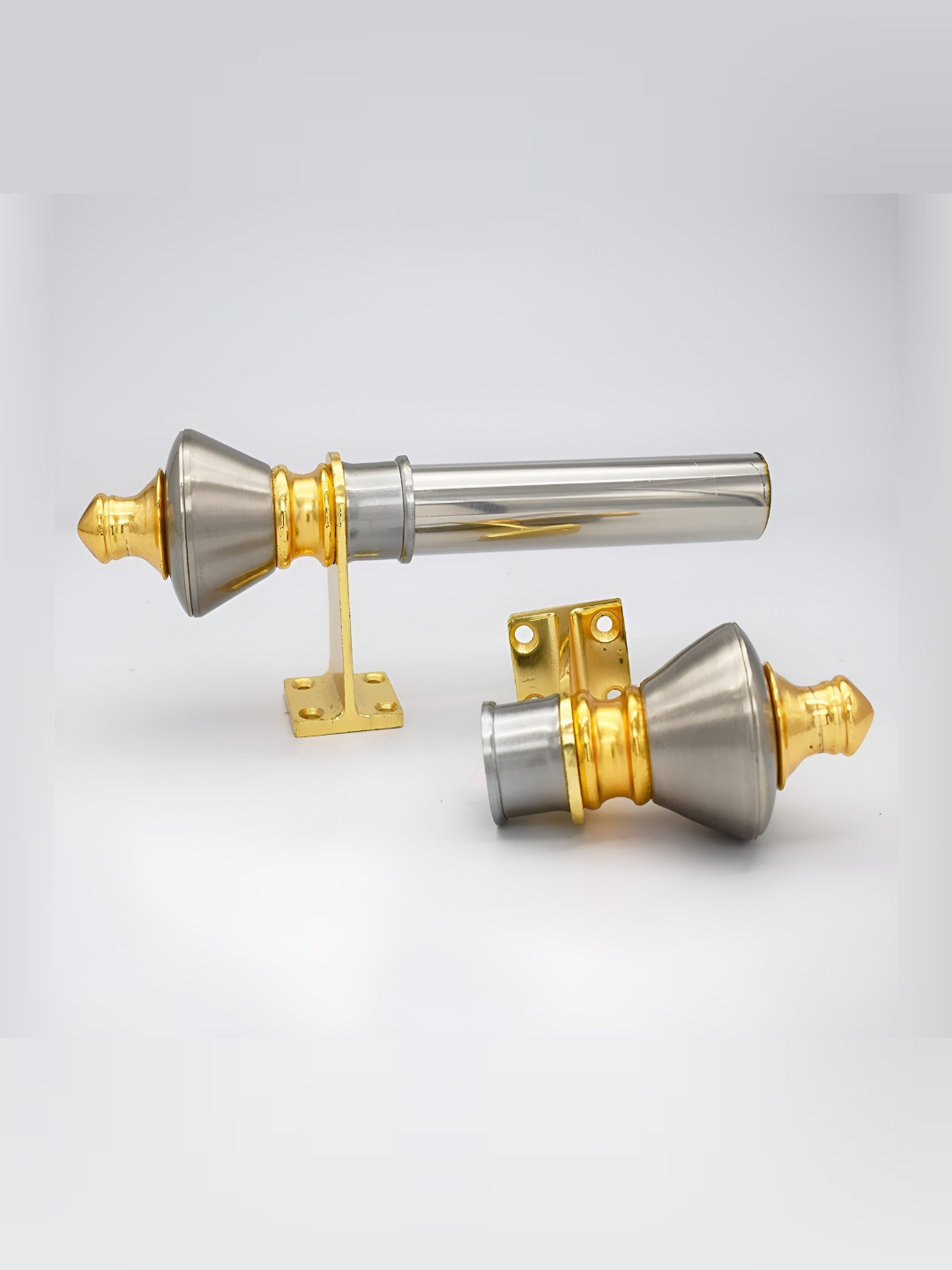 Buy Rab Gold Toned 2 Pieces Metal Rod Rail Brackets - Curtain Rods And ...