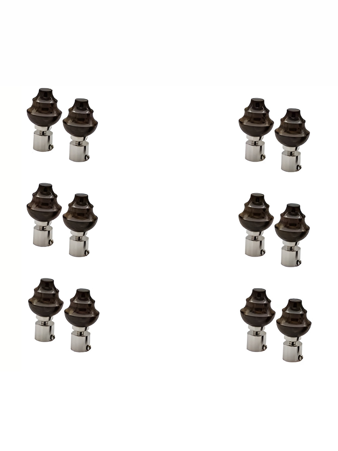 Buy Rab Brown 12 Pieces Metal Rod Rail Brackets - Curtain Rods And ...