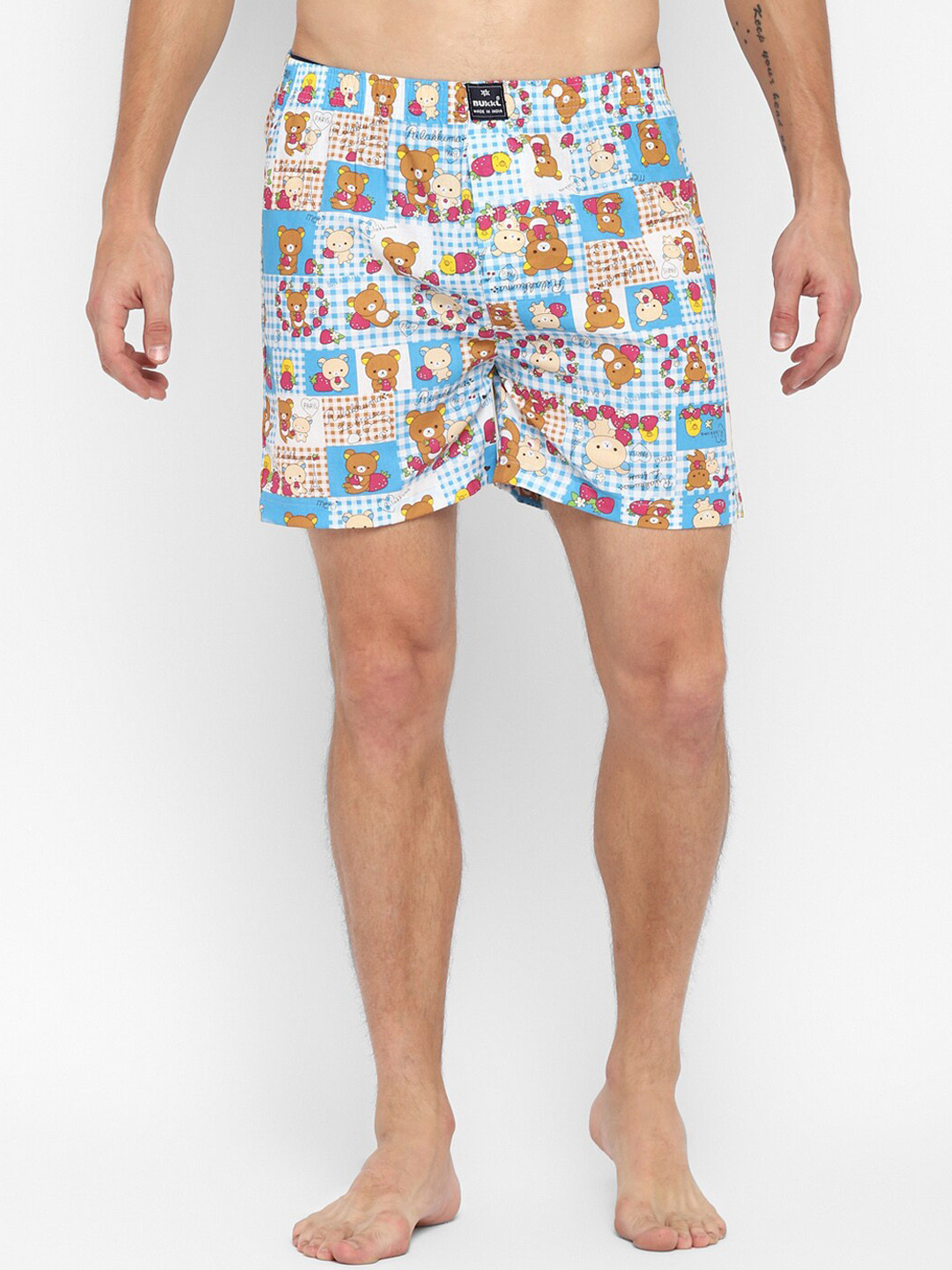 Buy Bukkl Teddy Bear Printed Pure Cotton Boxers LAFFER 18 Blue - Boxers ...