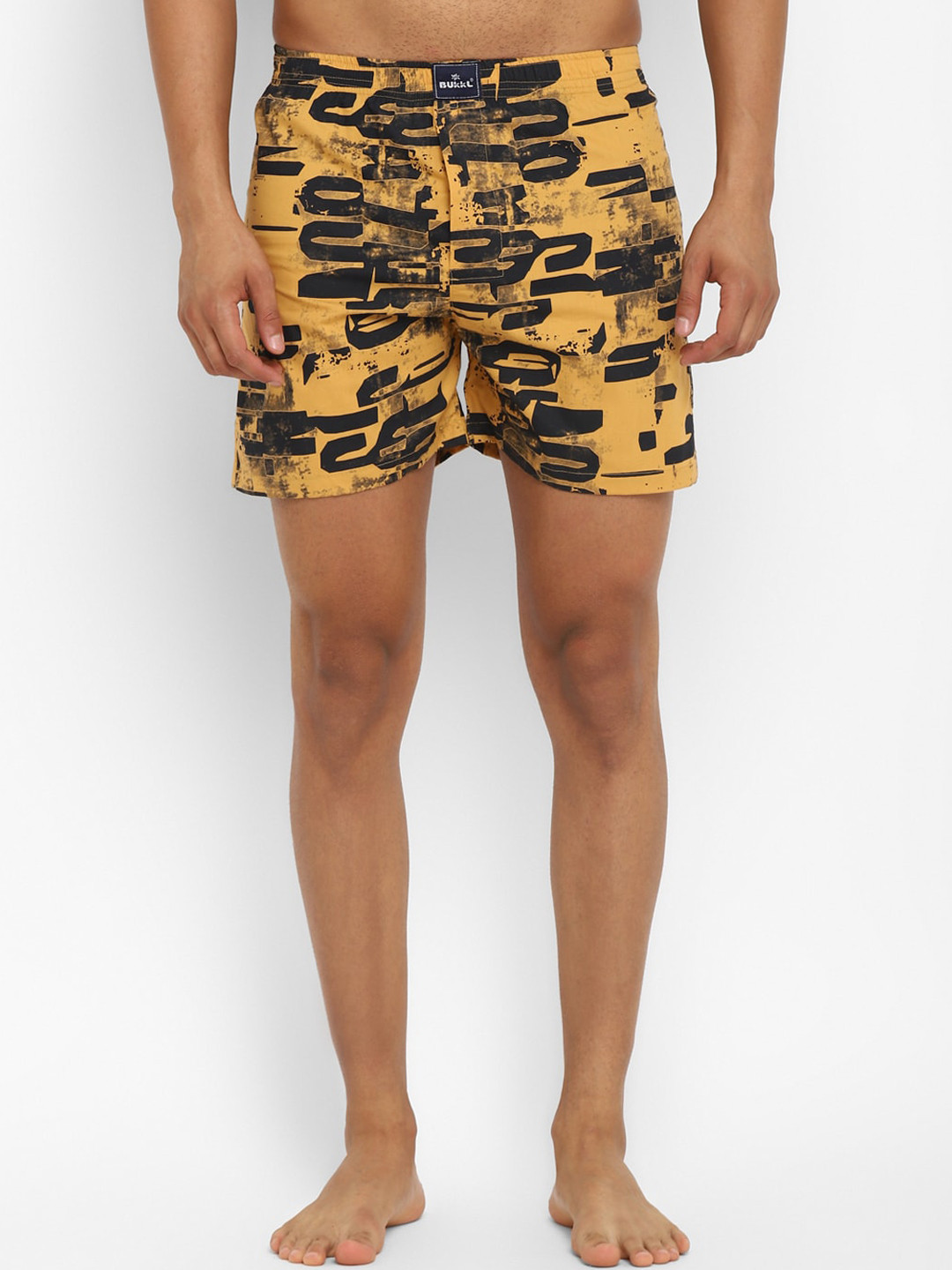 Buy Bukkl Printed Pure Cotton Boxers LAFFER 9 Yellow - Boxers for Men ...