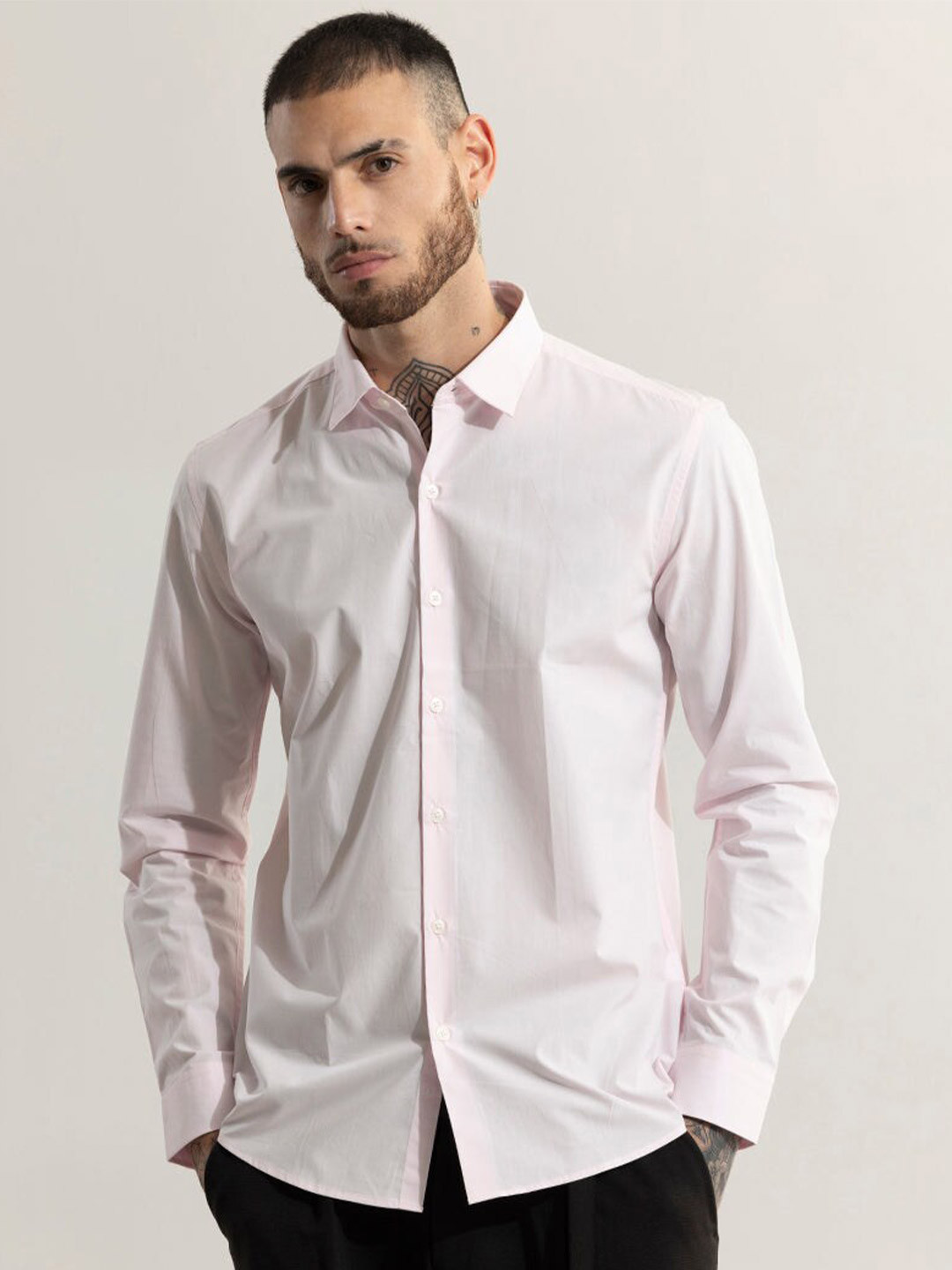 Buy Snitch Pink Classic Slim Fit Cotton Casual Shirt - Shirts for Men ...