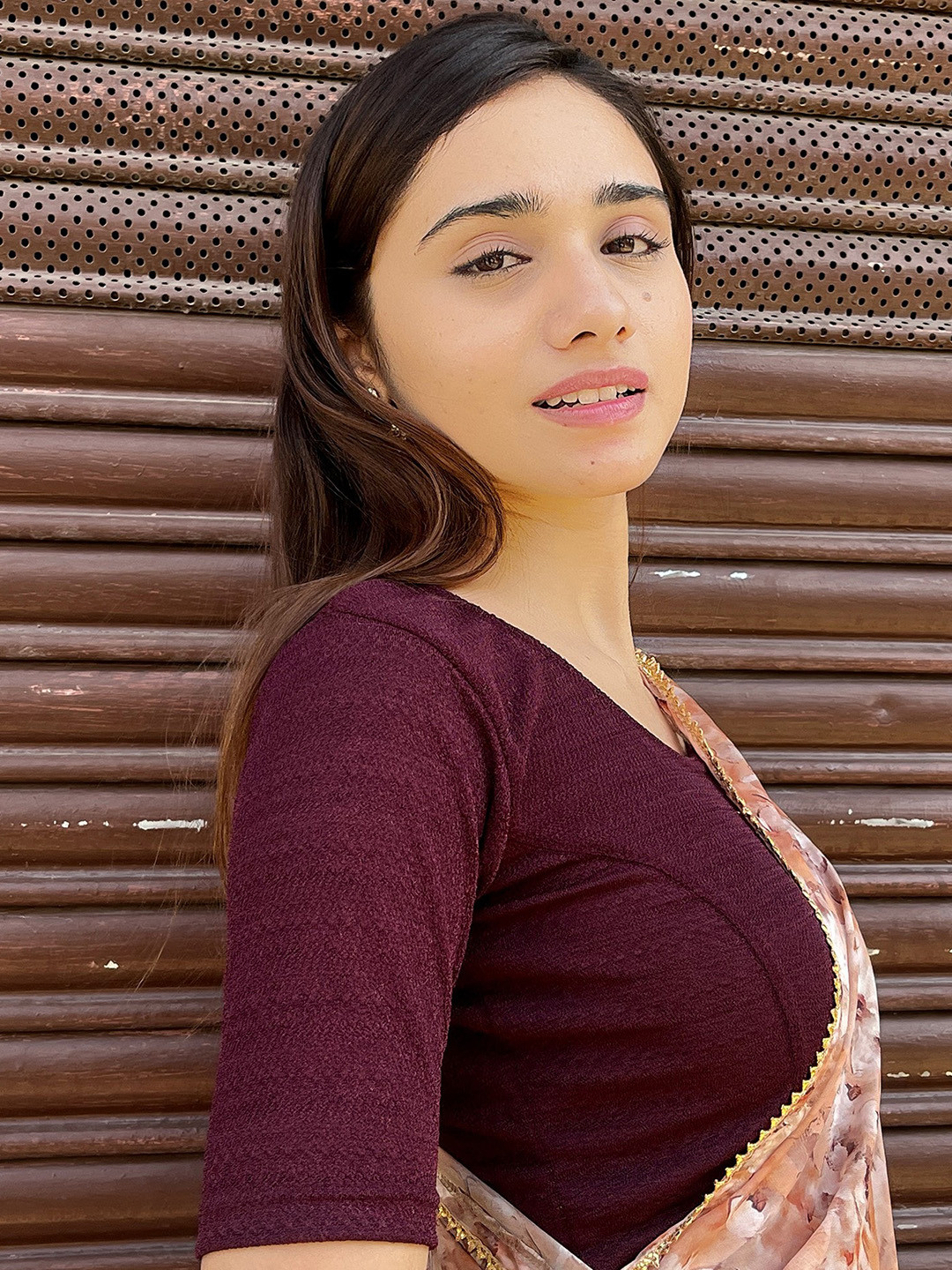 Buy Bindigasm's Advi Woven Design Stretchable Jacquard Saree Blouse - Saree Blouse for Women ...