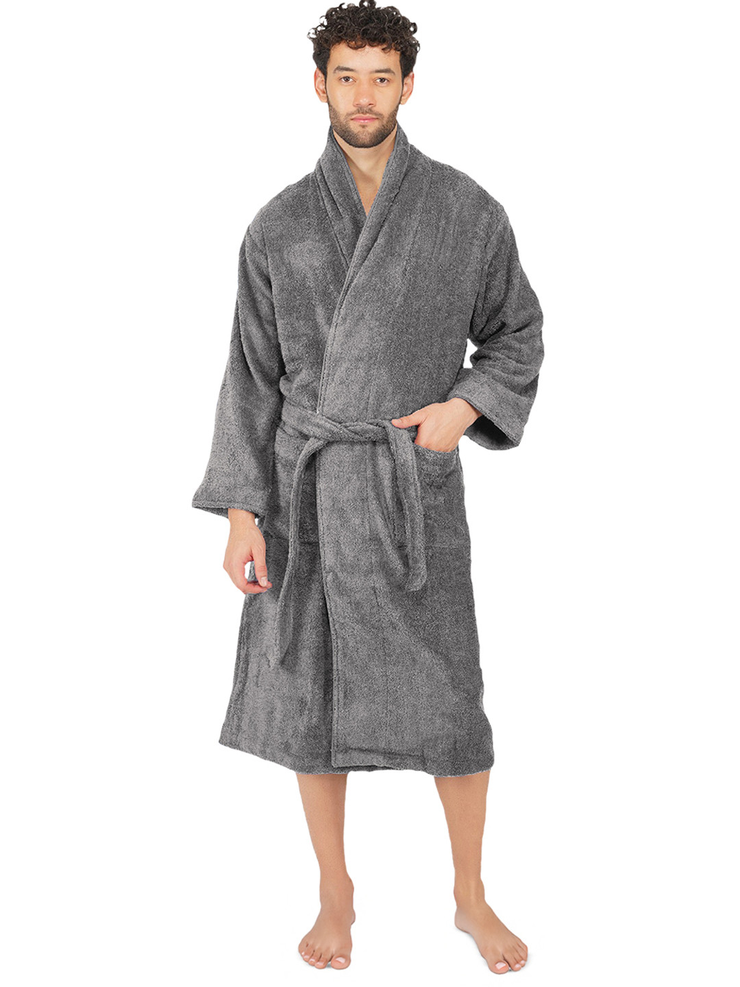 Buy RANGOLI Men Canningvale Pure Cotton Bath Robe - Bath Robe And Wraps ...