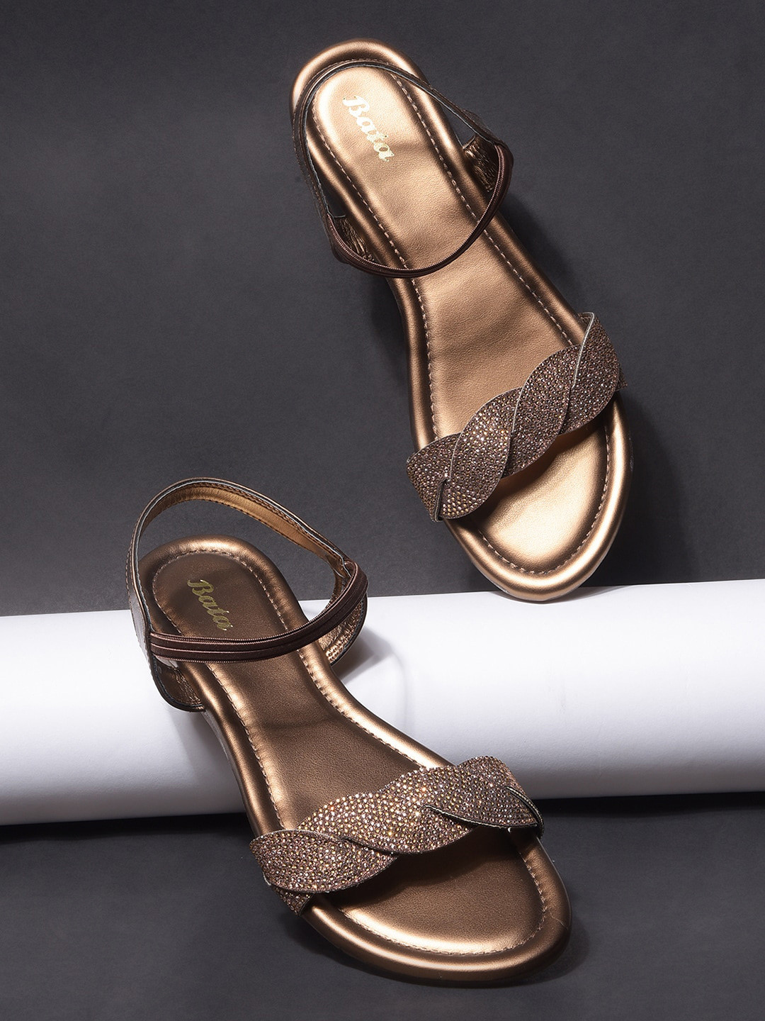 Buy Bata Embellished Open Toe Flats - Flats for Women 28286246 | Myntra