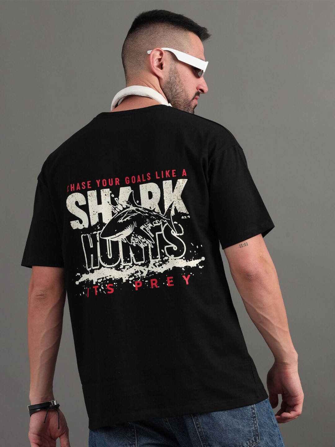 Buy PAUL STREET Typography Printed Drop Shoulder Sleeves Pure Cotton ...