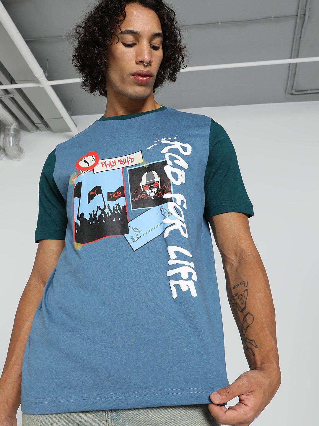 Buy Puma X RCB Printed Athleisure Cotton Official T Shirt - Tshirts for ...