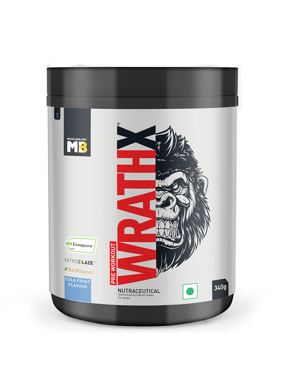 Buy MuscleBlaze Pre Workout WrathX, Voodoo 330 Gms - Pre Or Post ...