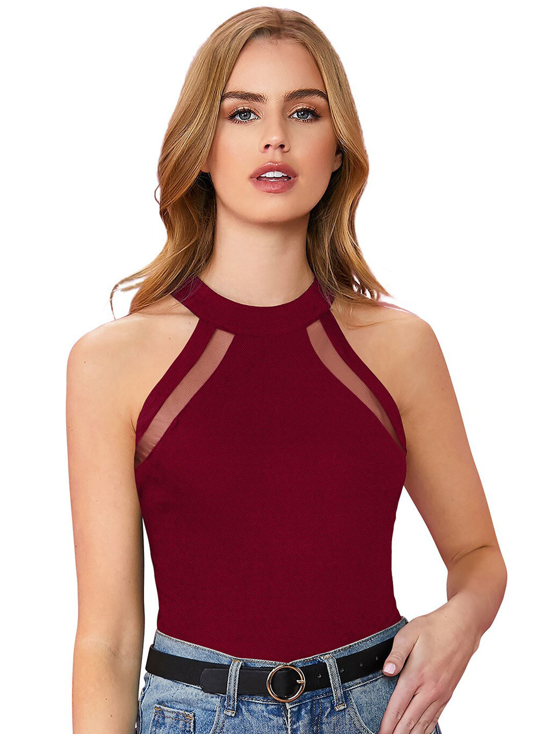 Buy ODETTE Crepe Fitted Top - Tops for Women 28300210 | Myntra