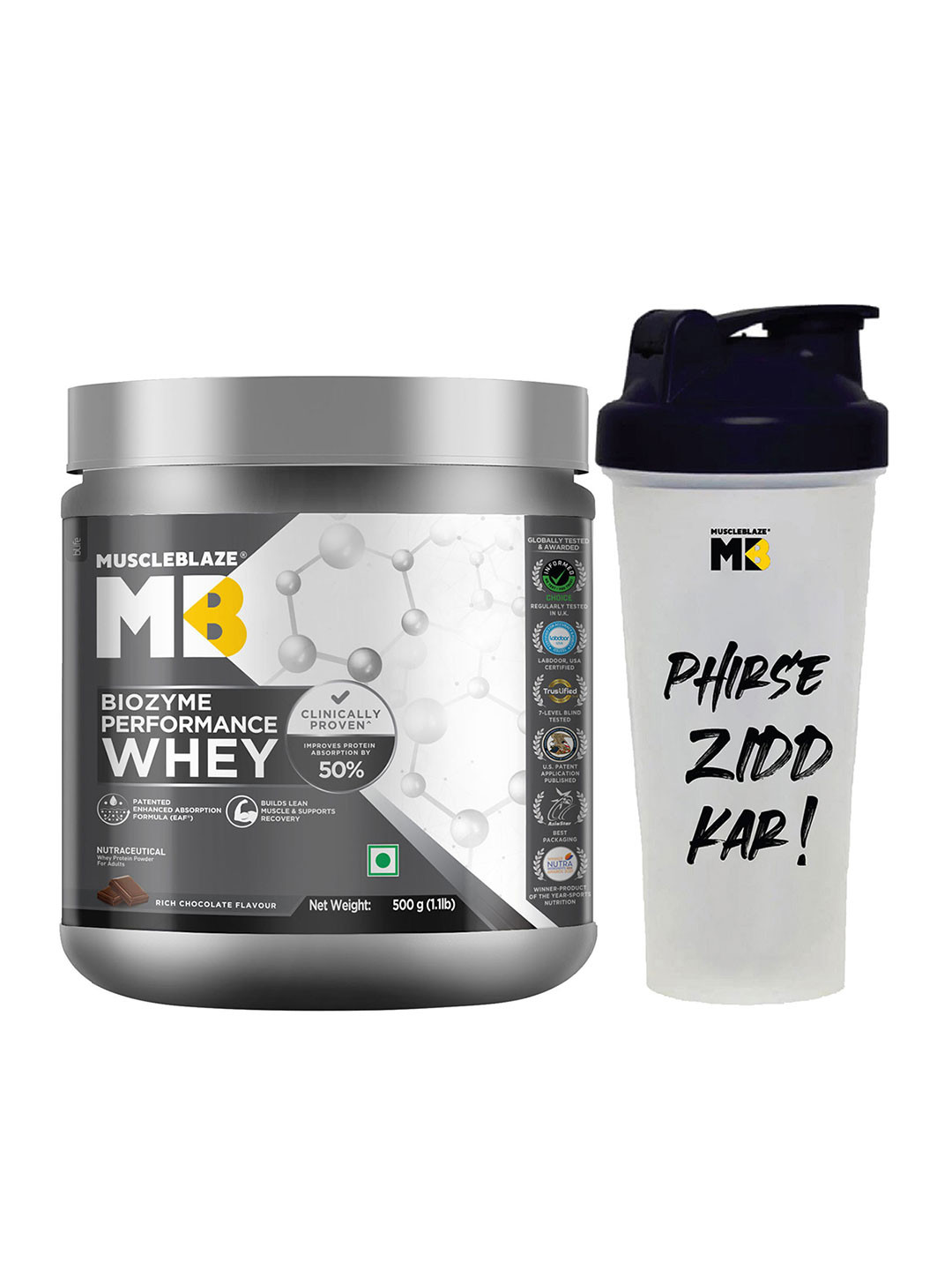 Buy MuscleBlaze Biozyme Performance With Shaker 650 Ml - Proteins for ...