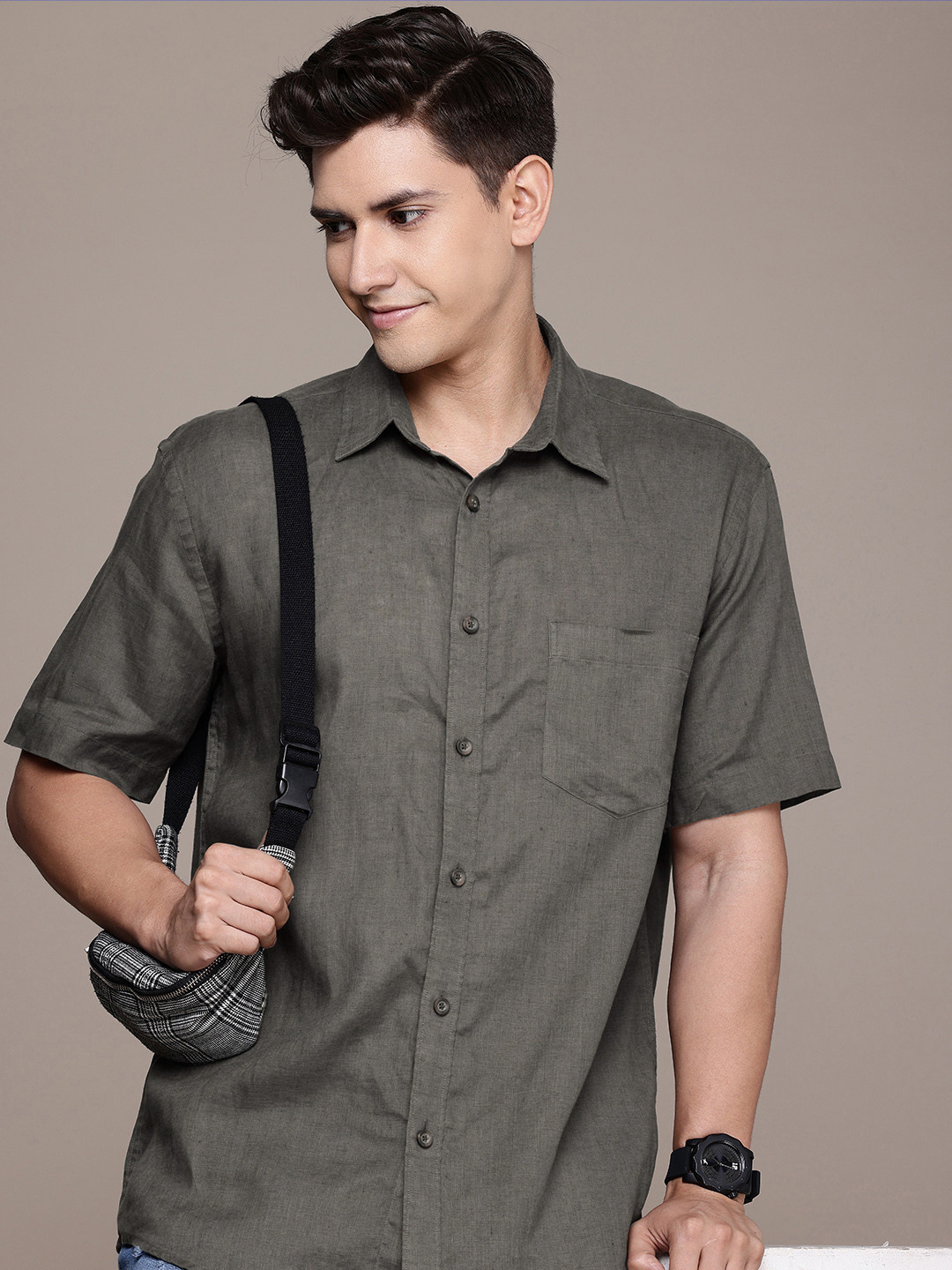 Buy Burnt Umber Men Linen Casual Shirt - Shirts for Men 28320432 | Myntra