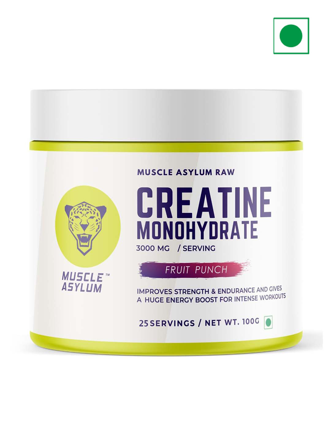 Buy Muscle Asylum Creatine Monohydrate Fruit Punch Powder 100G - Pre Or ...