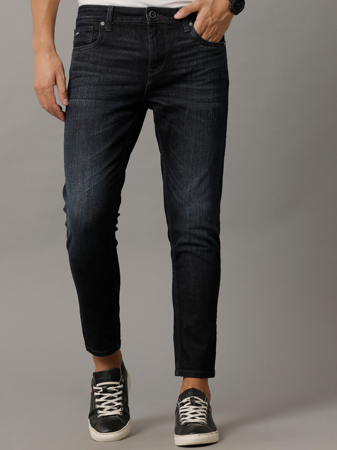 Buy Voi Jeans Men Comfort Skinny Fit Light Fade Stretchable Jeans ...