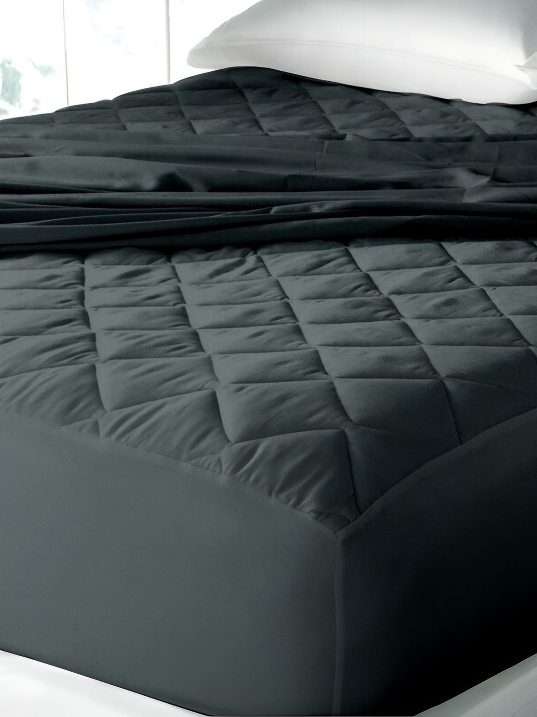 Buy Comfowell Grey Water Resistant Fitted Mattress Protector - Mattress ...