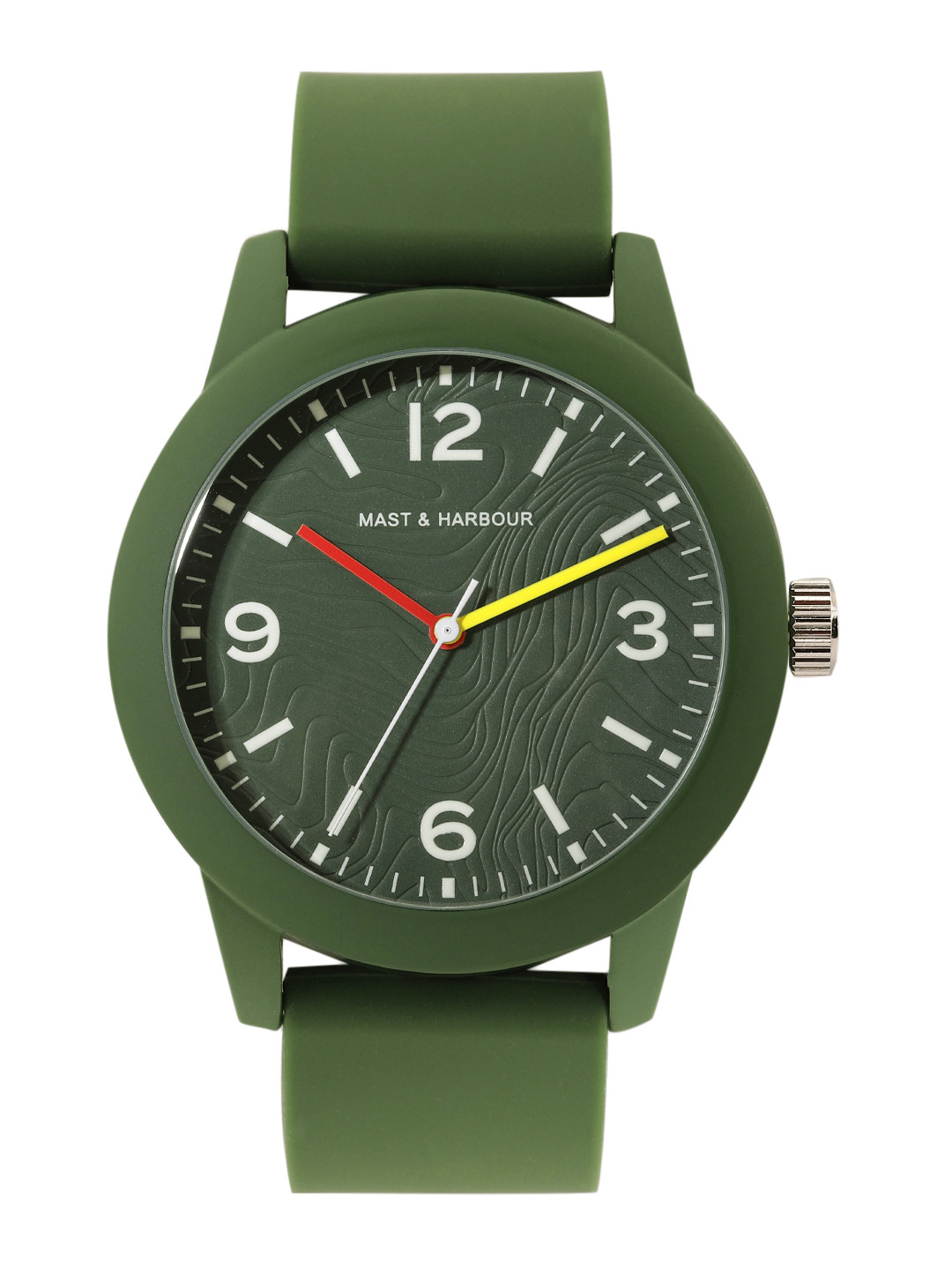 Buy Mast & Harbour Men Textured Analogue Watch MFB PN DK2992 02 GREEN ...