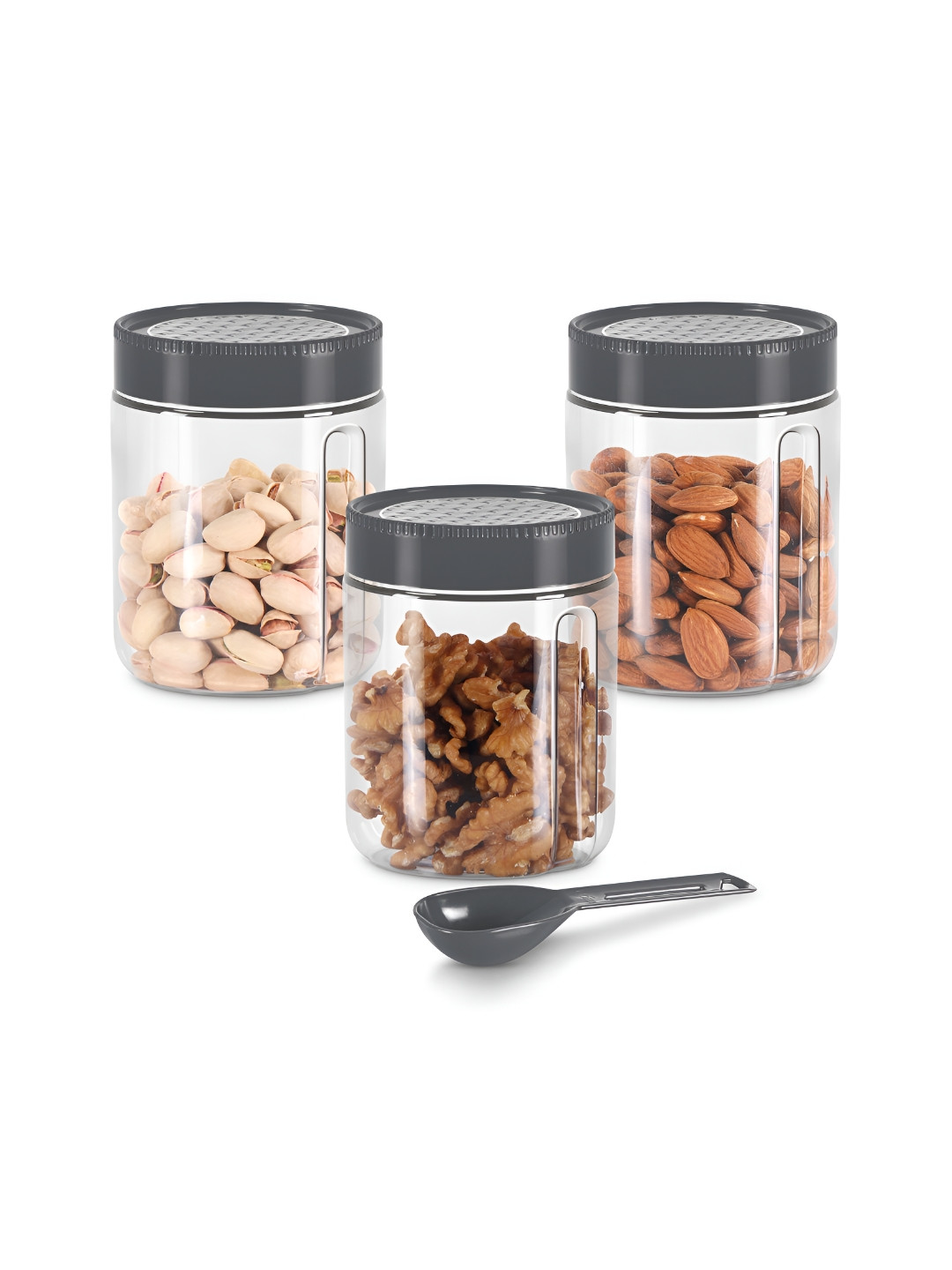 Buy Milton Set Of 3 Grey Radiant 750 Plastic Pet Storage Jar And ...