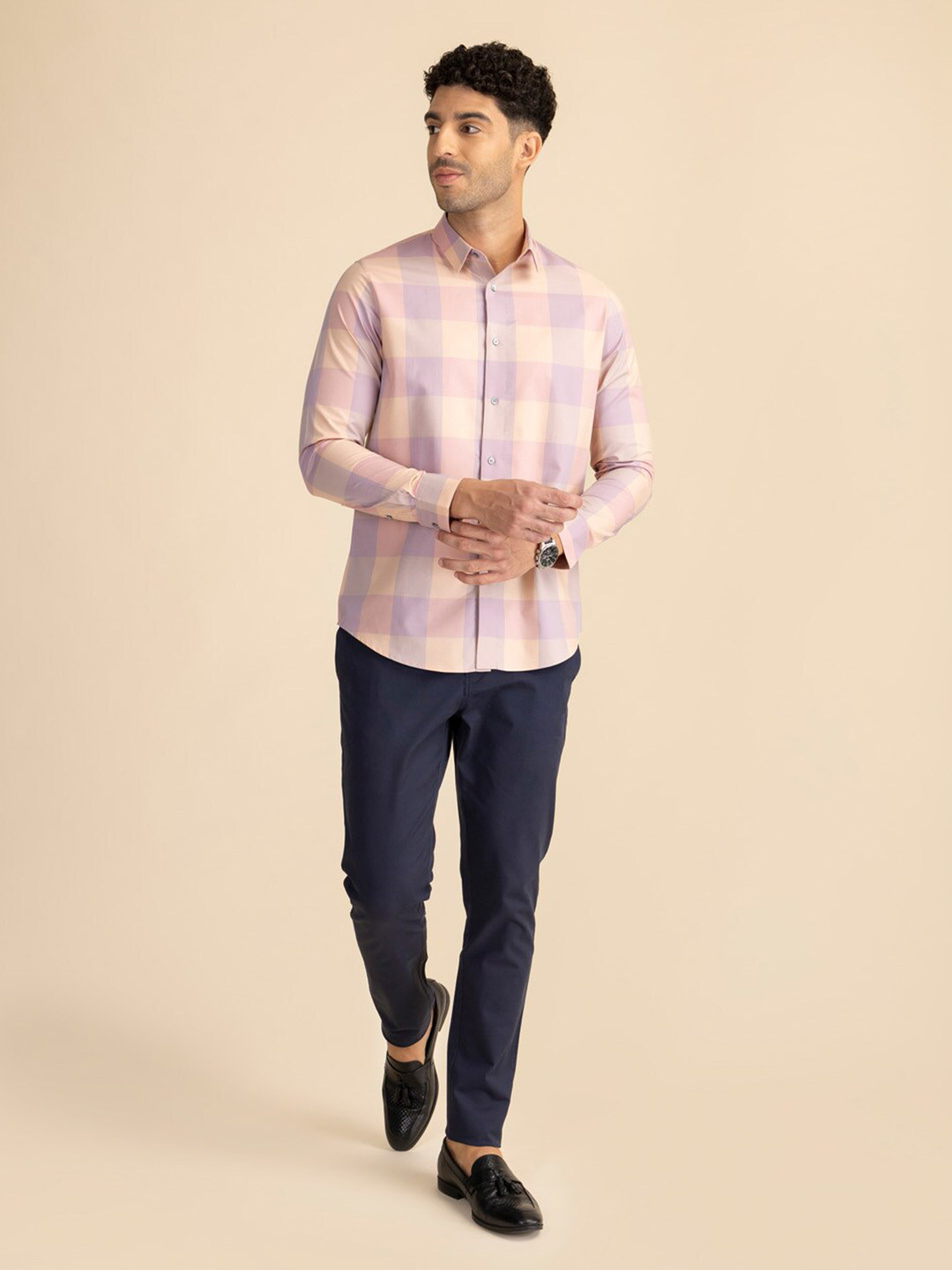 Buy KAAPUS Classic Slim Fit Opaque Checked Cotton Casual Shirt - Shirts ...