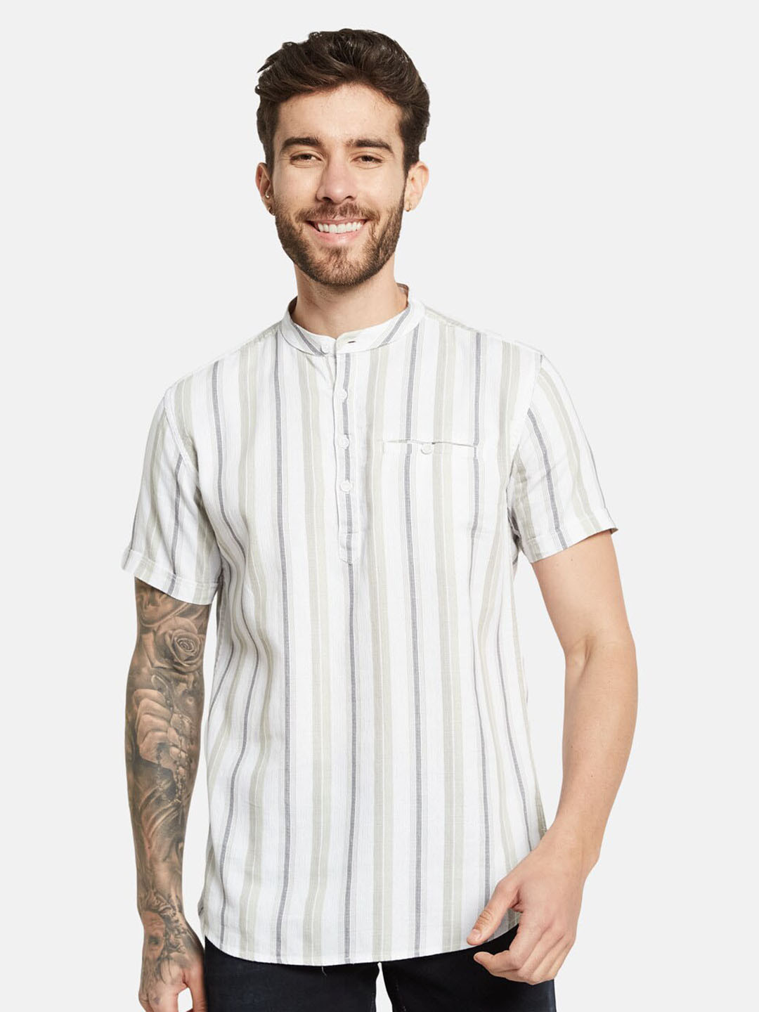 Buy METTLE Opaque Striped Cotton Casual Shirt - Shirts for Men 28368800 | Myntra