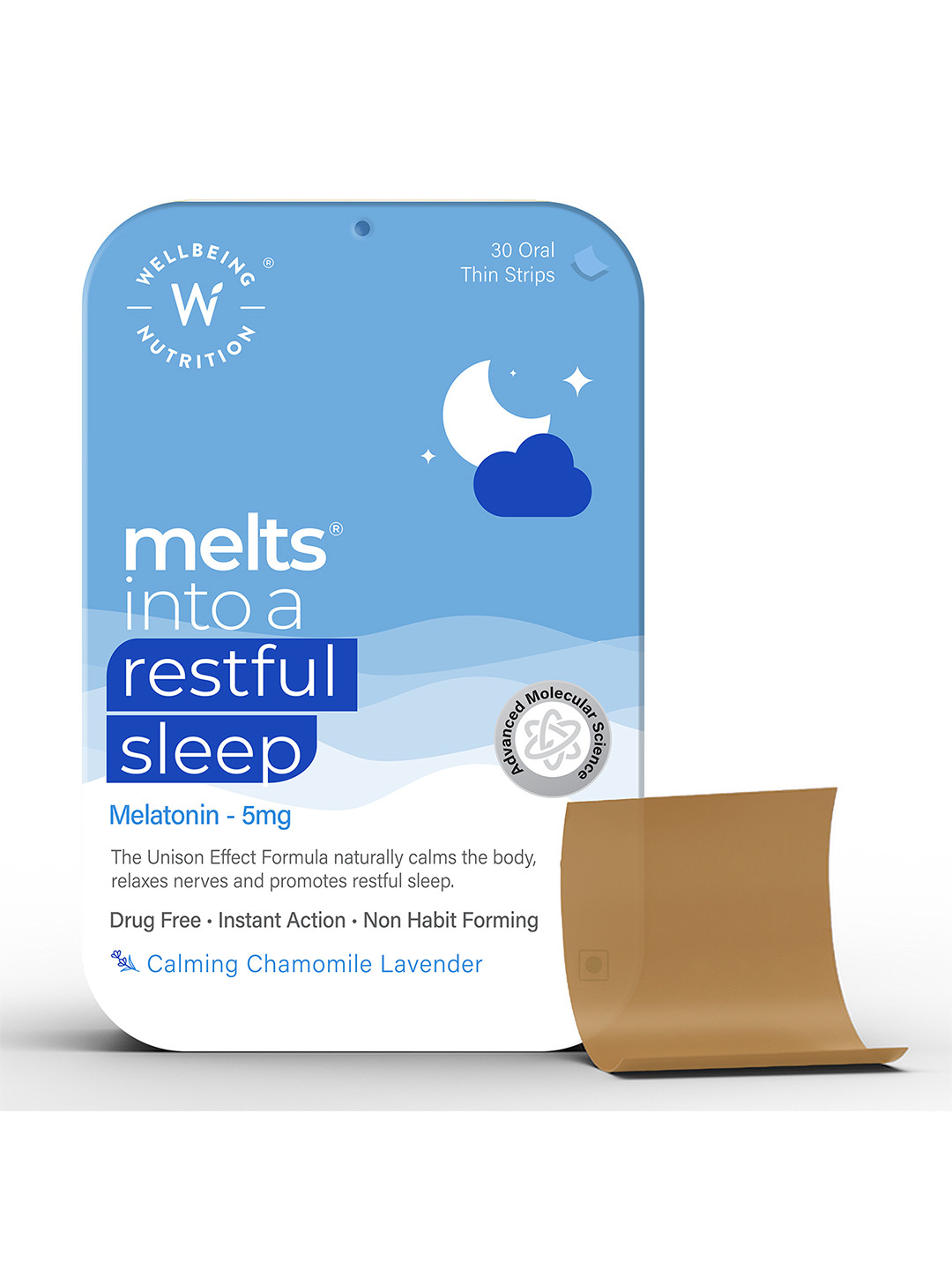 Buy Wellbeing Nutrition Melts Restful Sleep 5 Mg Oral Strips Lavender ...