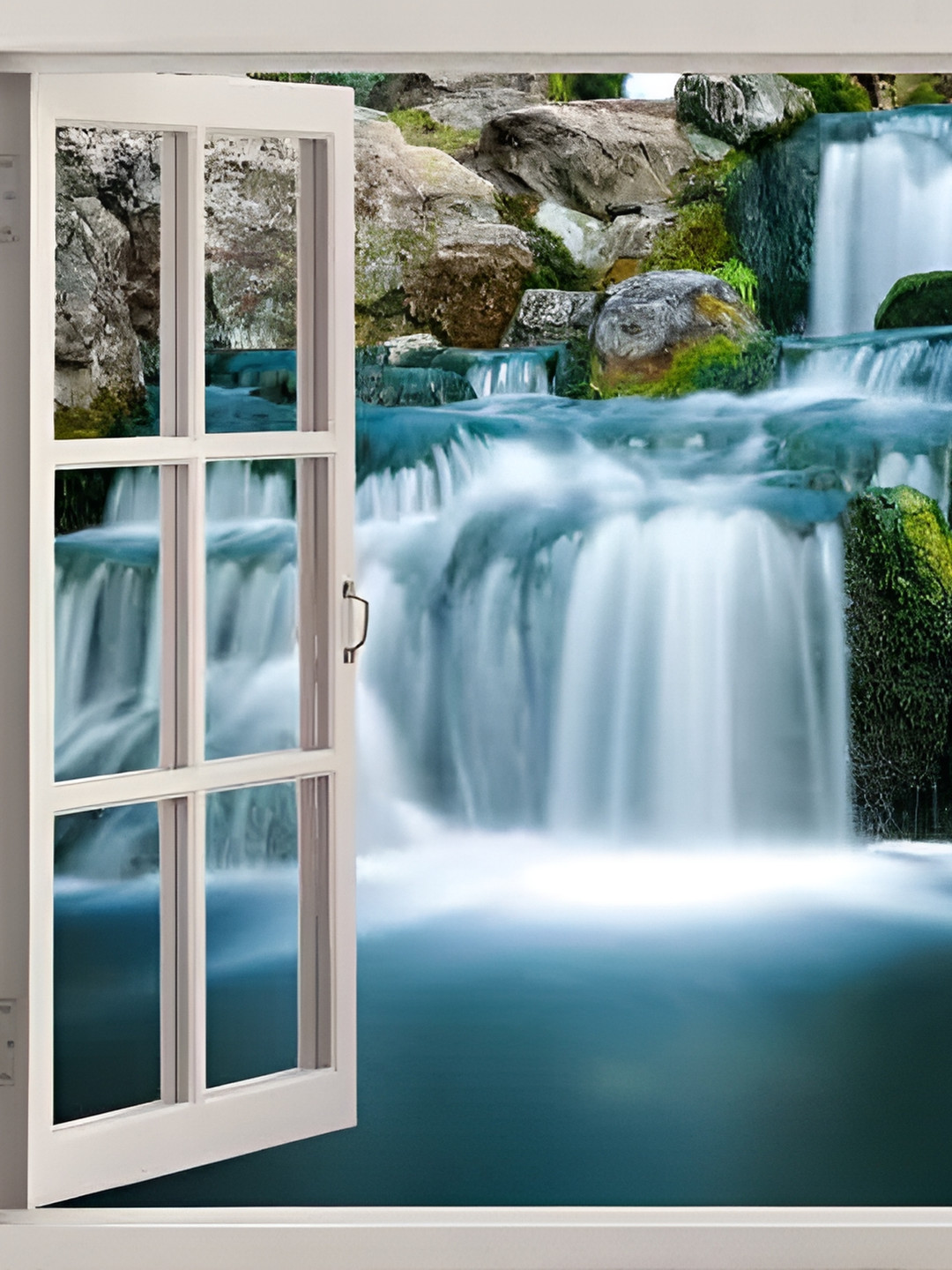 Buy British Terminal Sea Green & White Waterfall Wall Poster - Decals ...