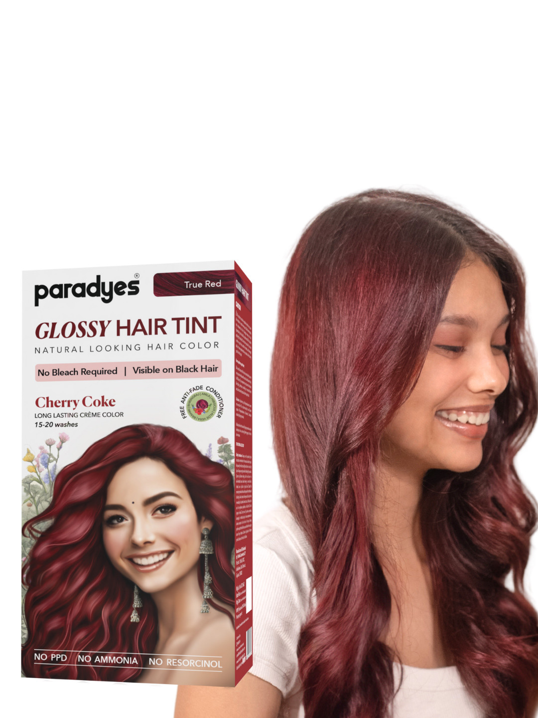 Buy Paradyes Semi Permanent Creme Glossy Tint Hair Color 160g Cherry ...