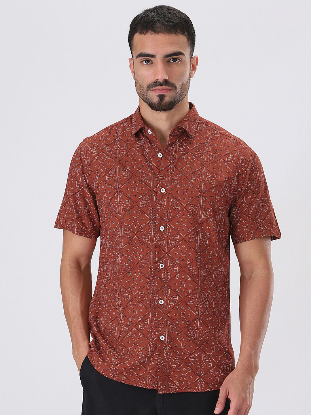 Buy Banana Club Slim Fit Geometric Printed Casual Shirt - Shirts for ...