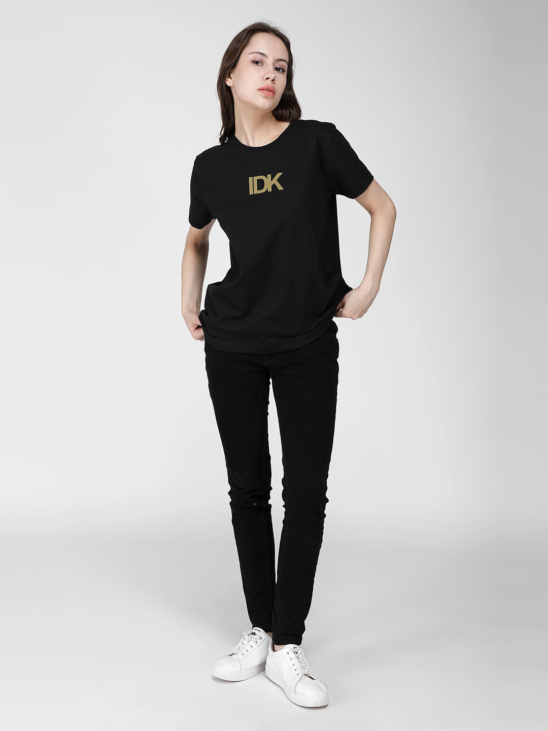 Buy IDK Brand Logo Printed Cotton T Shirt - Tshirts for Women 28392652 ...