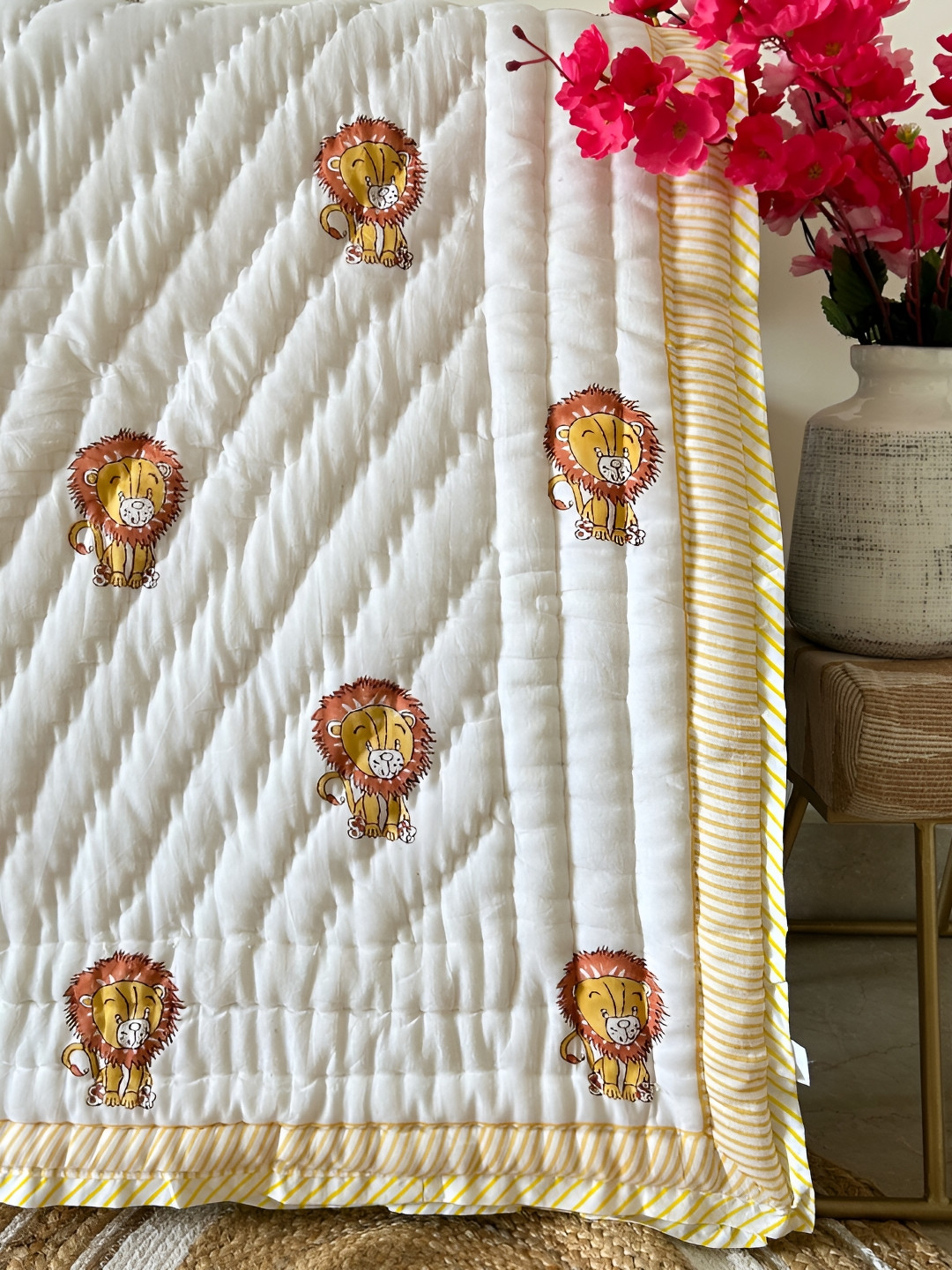 Buy PLAYFUL STITCHES White Infant Cartoon Characters Cotton 250 GSM ...