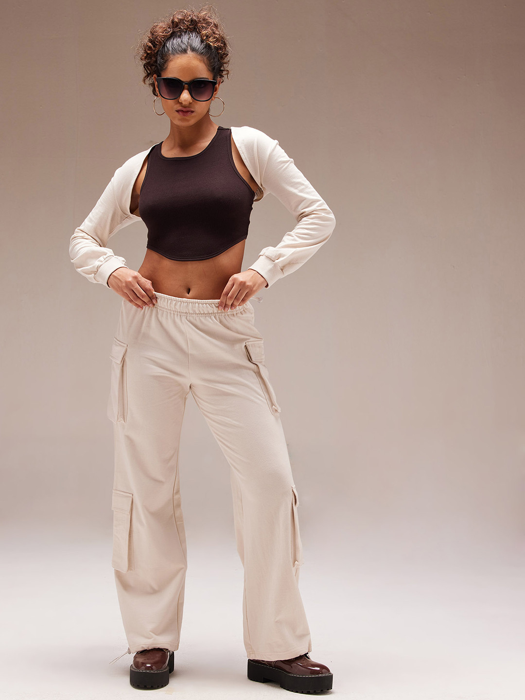 Buy Cava Beige Offgrid Cargos - Trousers for Women 28393410 | Myntra