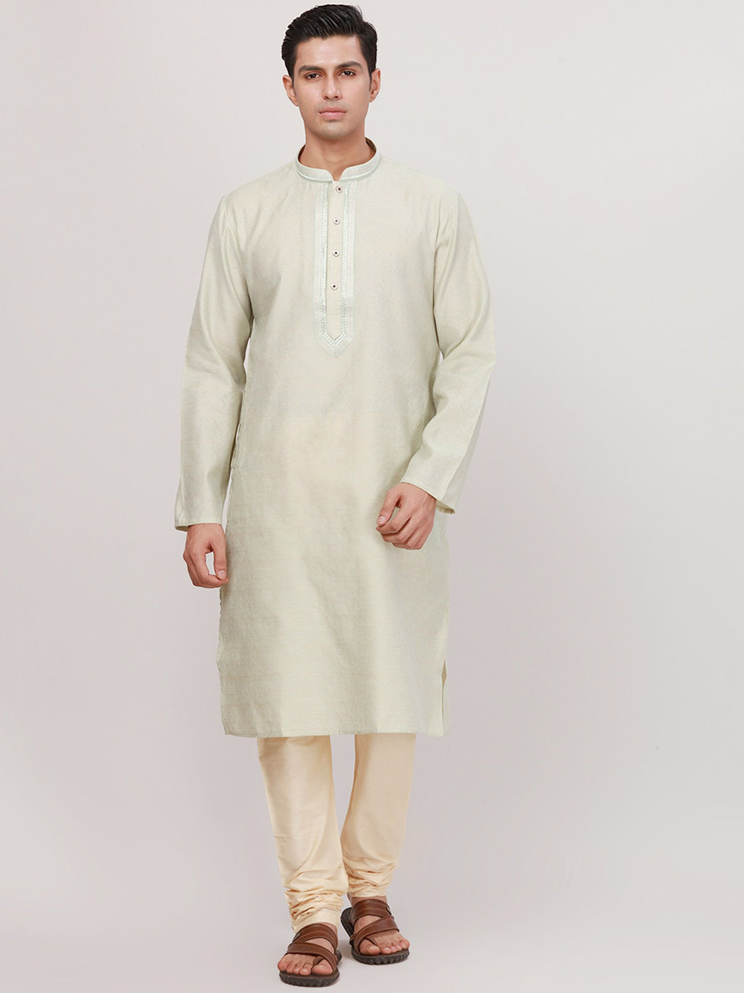Buy Ethnix By Raymond Ethnic Motifs Embroidered Mandarin Collar ...