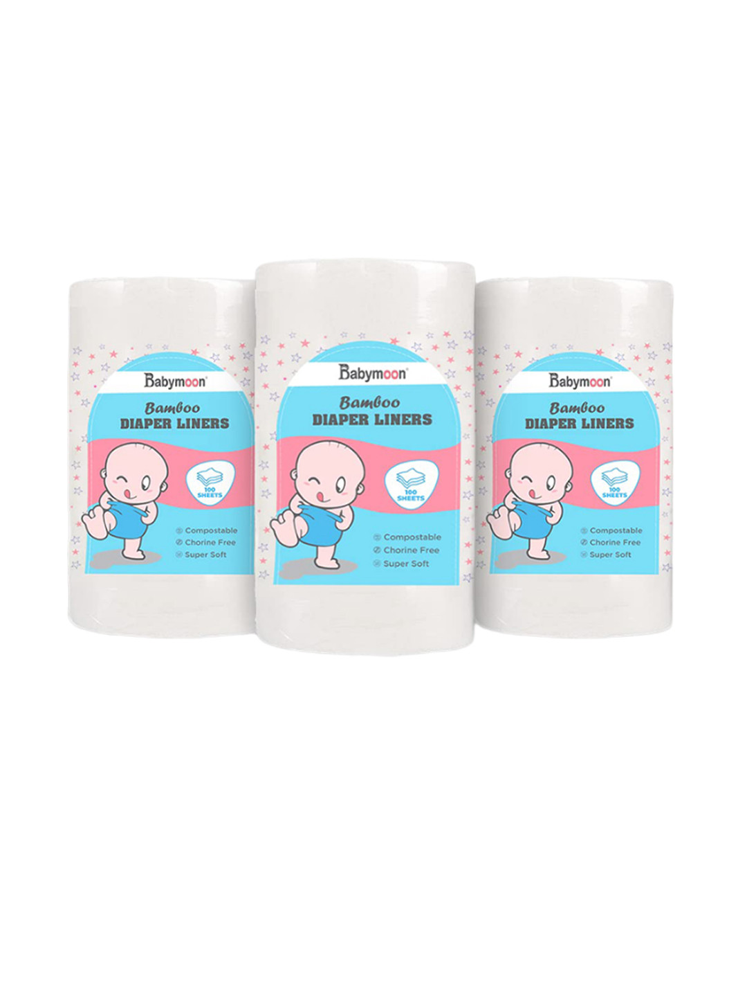 Buy Babymoon Set Of 3 Disposable Biodegradable Flushable Bamboo Nappy ...
