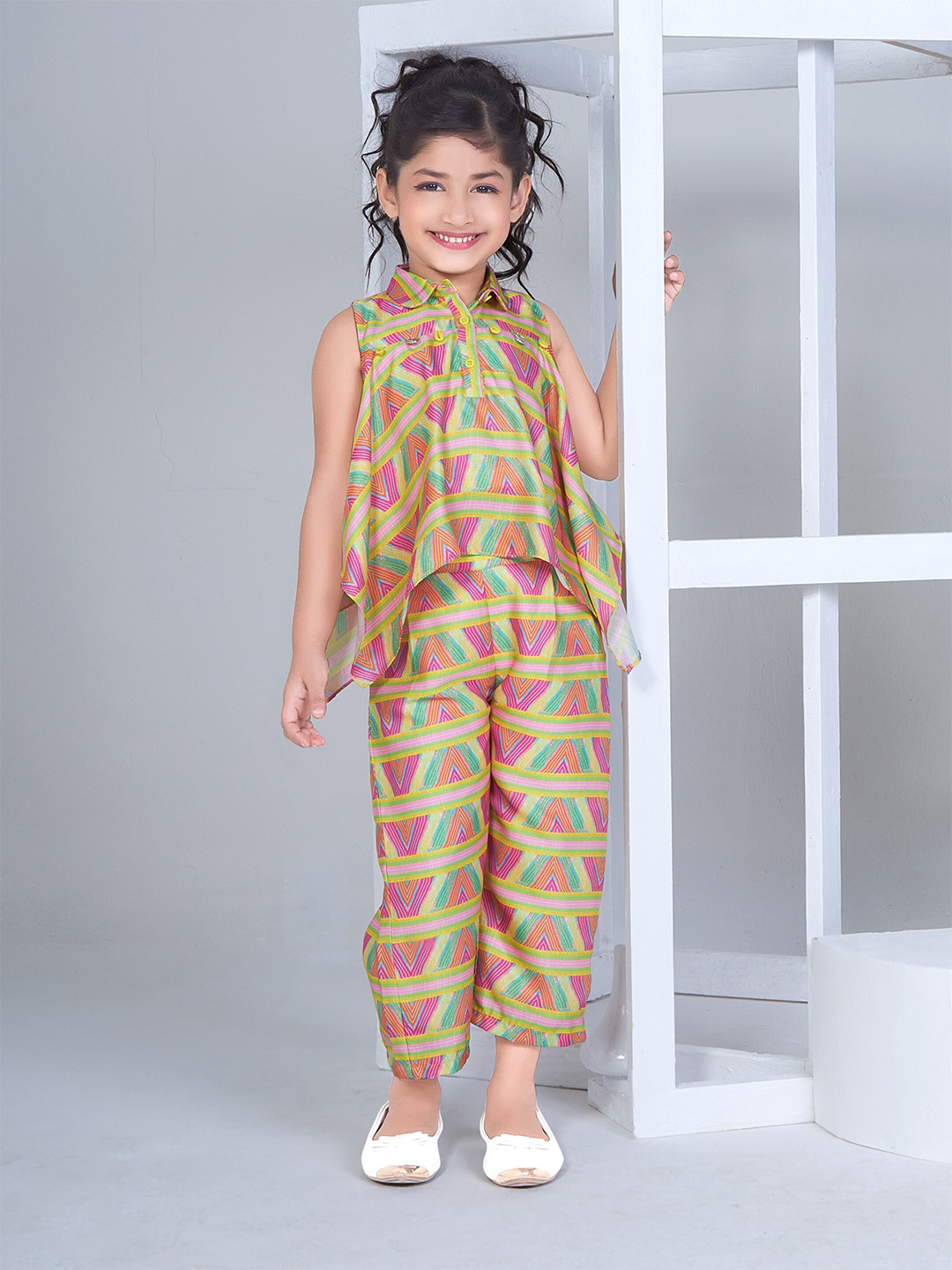 Buy Peppermint Fashion Rainbows Girls Printed Top With Palazzos ...