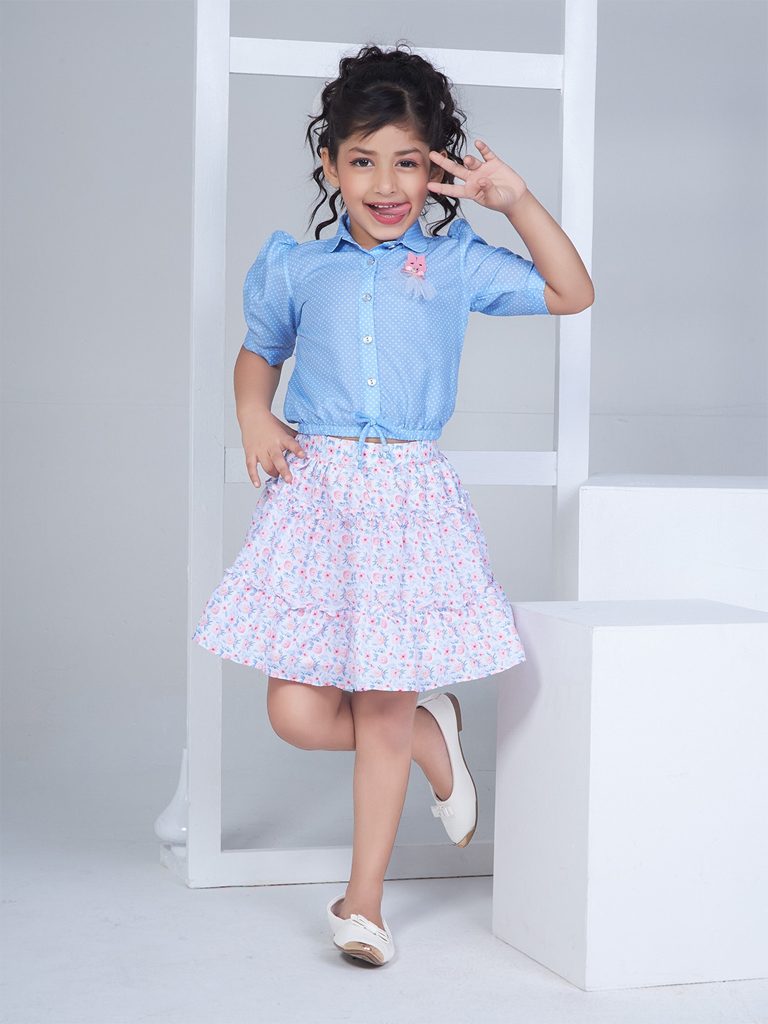 Buy Peppermint Fashion Rainbows Girls Printed Top With Skirt - Clothing ...