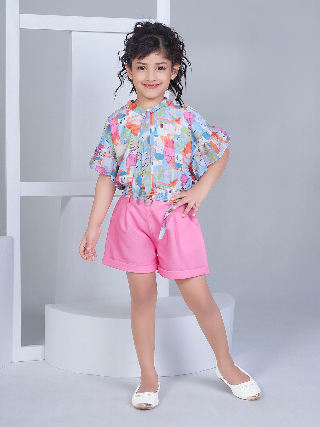 Buy Peppermint Crazy Crayon Girls Printed Top With Shorts - Clothing ...