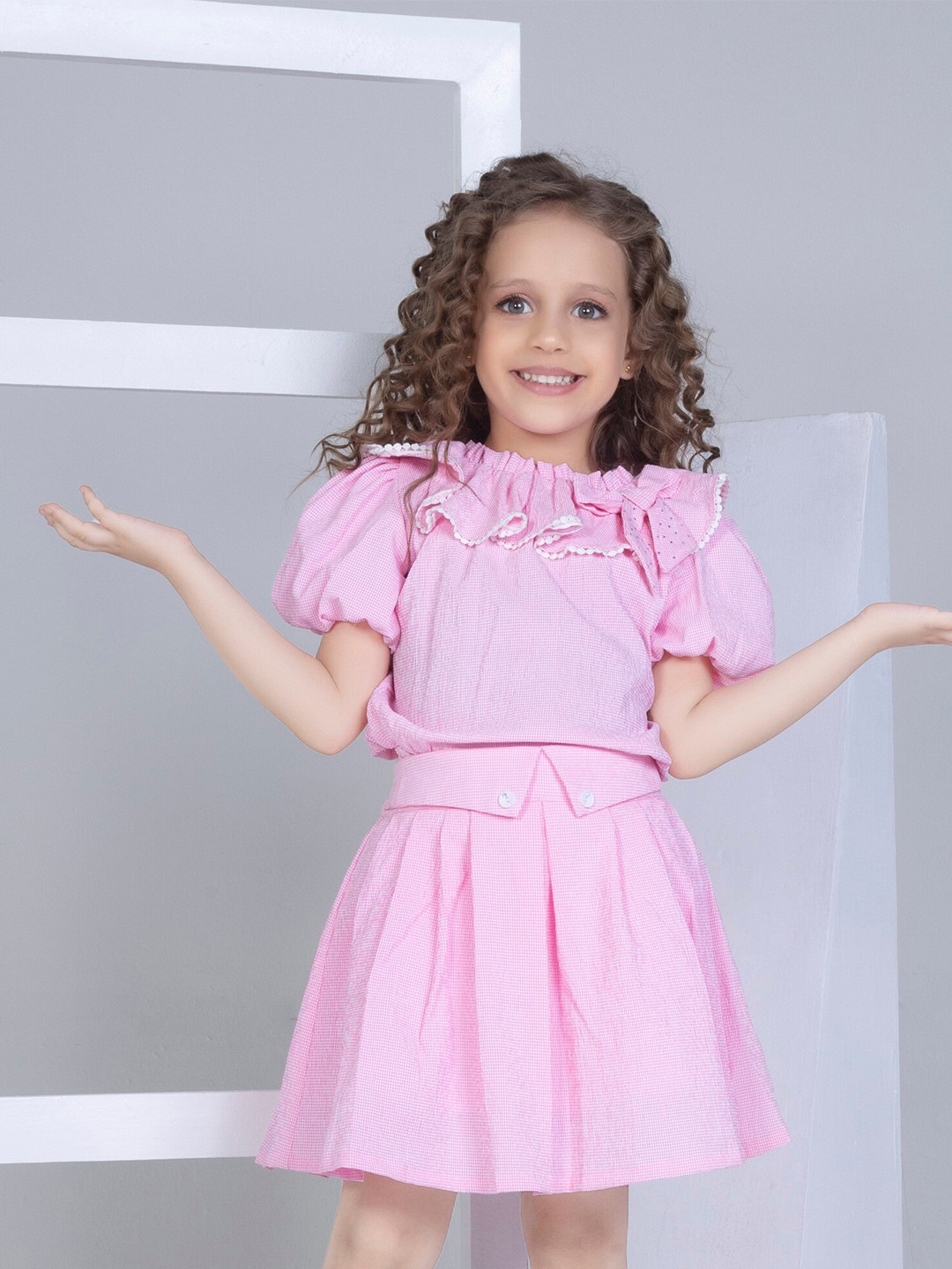 Buy Peppermint Crazy Crayon Girls Checked Top With Skirt - Clothing Set ...