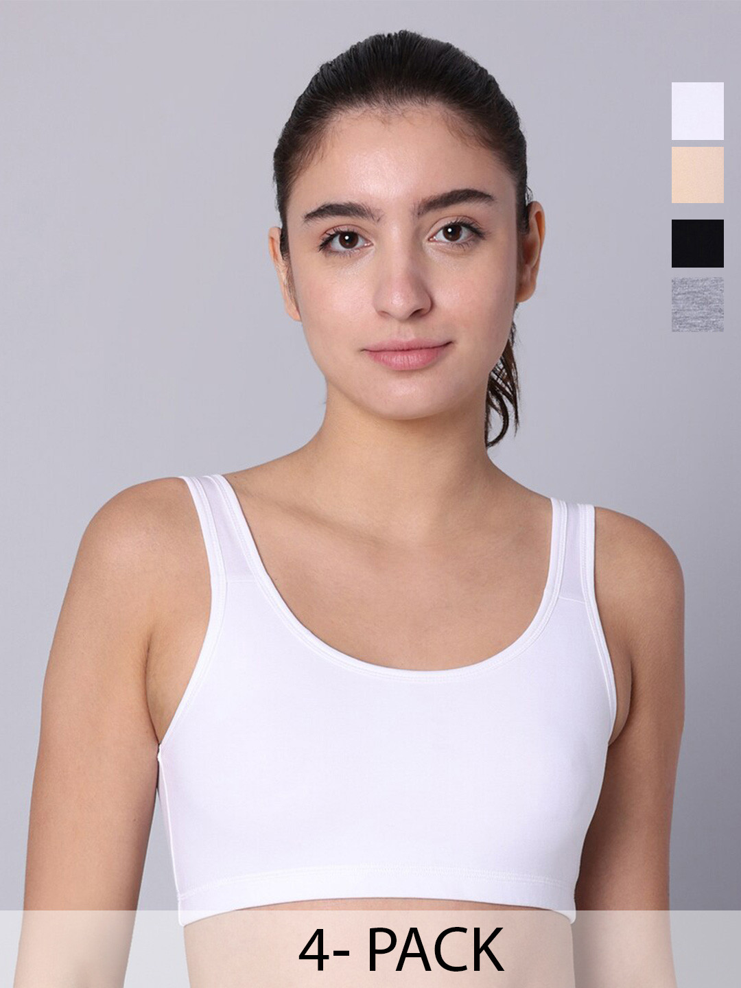 Buy Sillysally Pack Of 4 Full Coverage Non Padded Bra With All Day ...