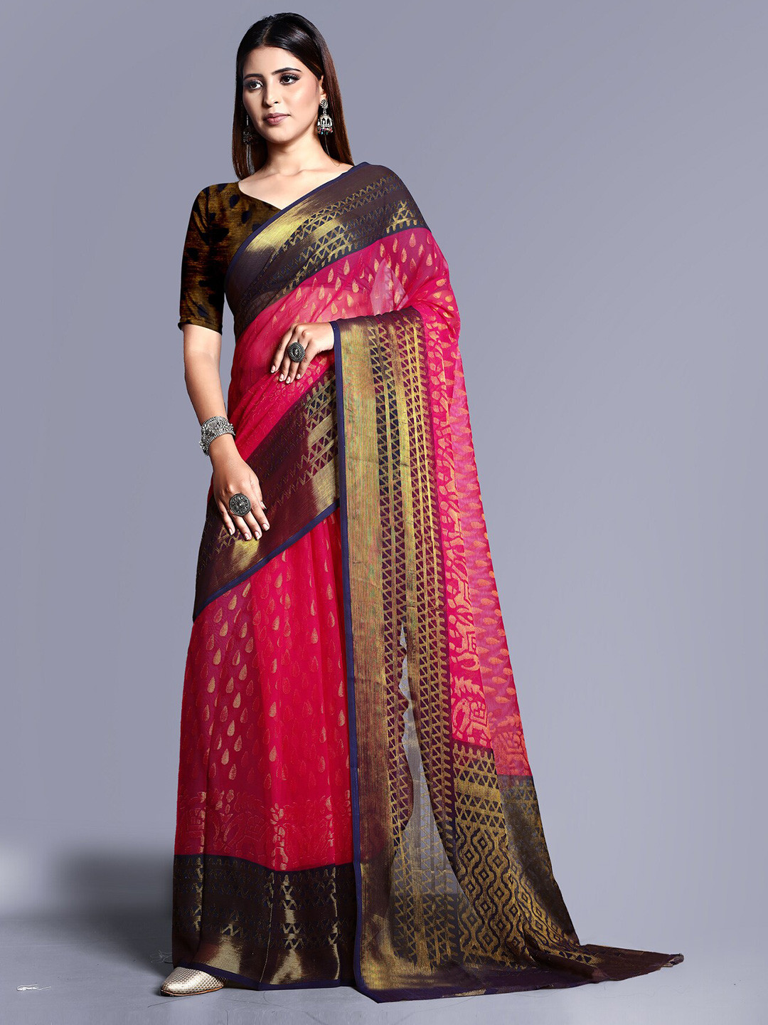Buy SANJANA SILK Ethnic Motifs Brasso Saree - Sarees for Women 28409928 ...