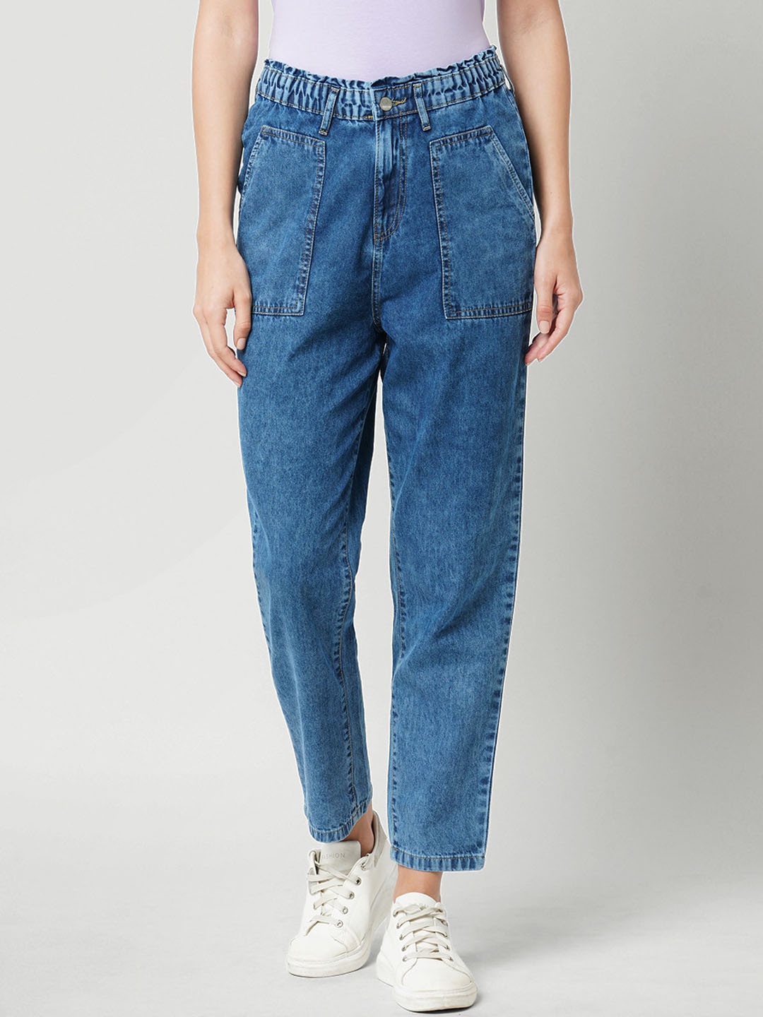 Buy Kraus Jeans Women Relaxed Fit Light Fade High Rise Jeans - Jeans ...