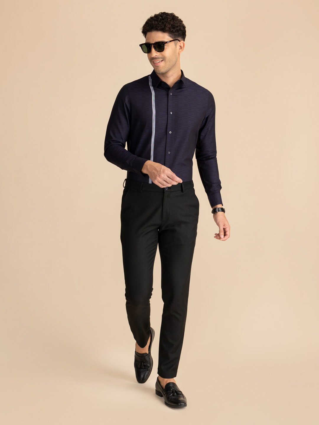 Buy KAAPUS Self Design Classic Slim Fit Cotton Shirt - Shirts for Men ...