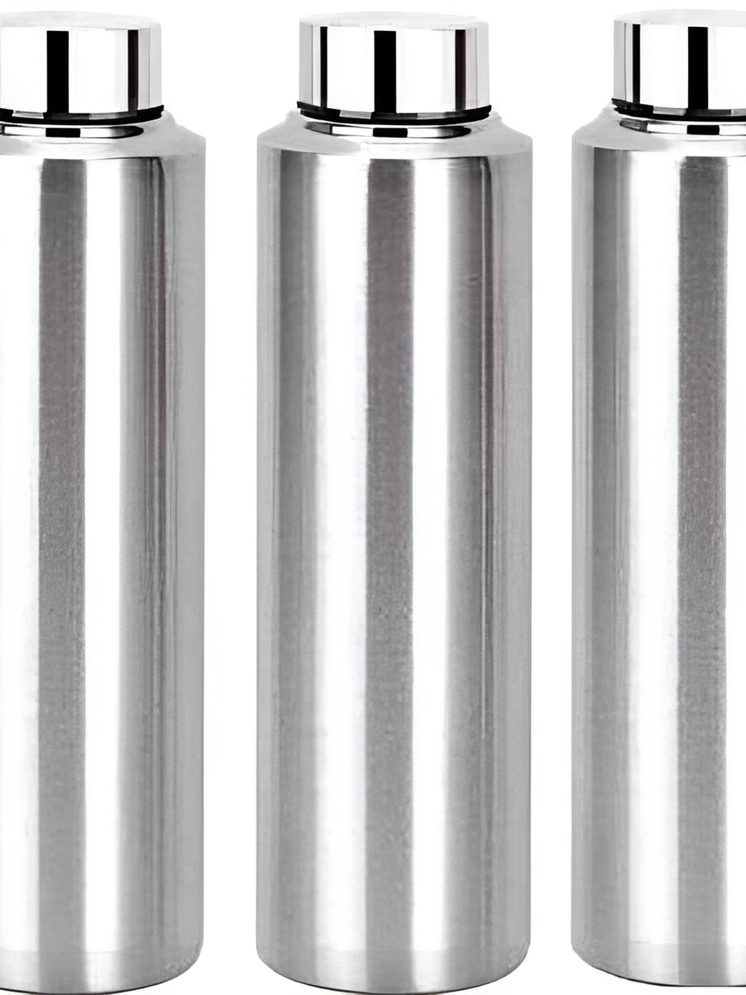 Buy STEEPLE Silver Toned 3 Pieces Stainless Steel Solid Water Bottle 1 ...