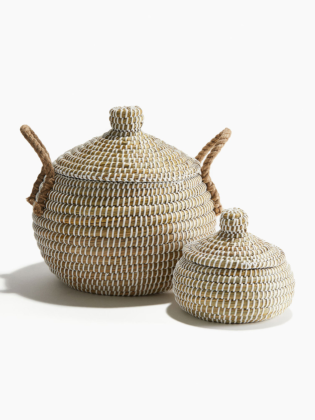 Buy H&M Beige Small Lidded Storage Basket - Fruit And Vegetable Basket ...