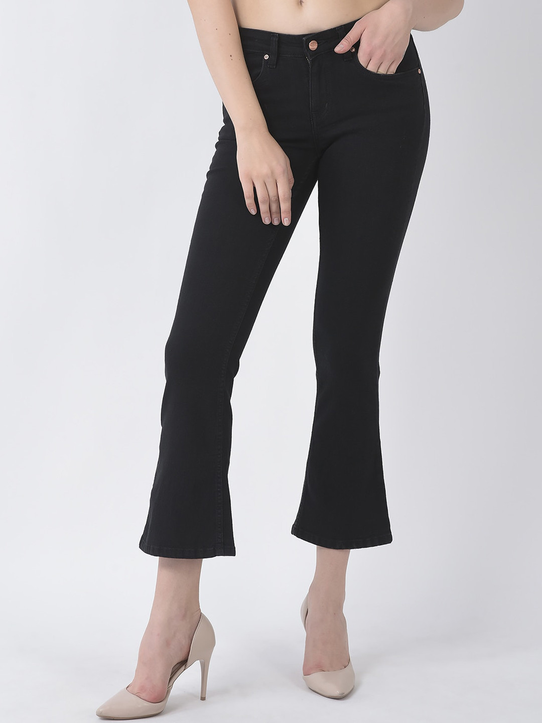 Buy Numero Uno Women Solid Boot Cut Sustainable Stretchable Jeans ...