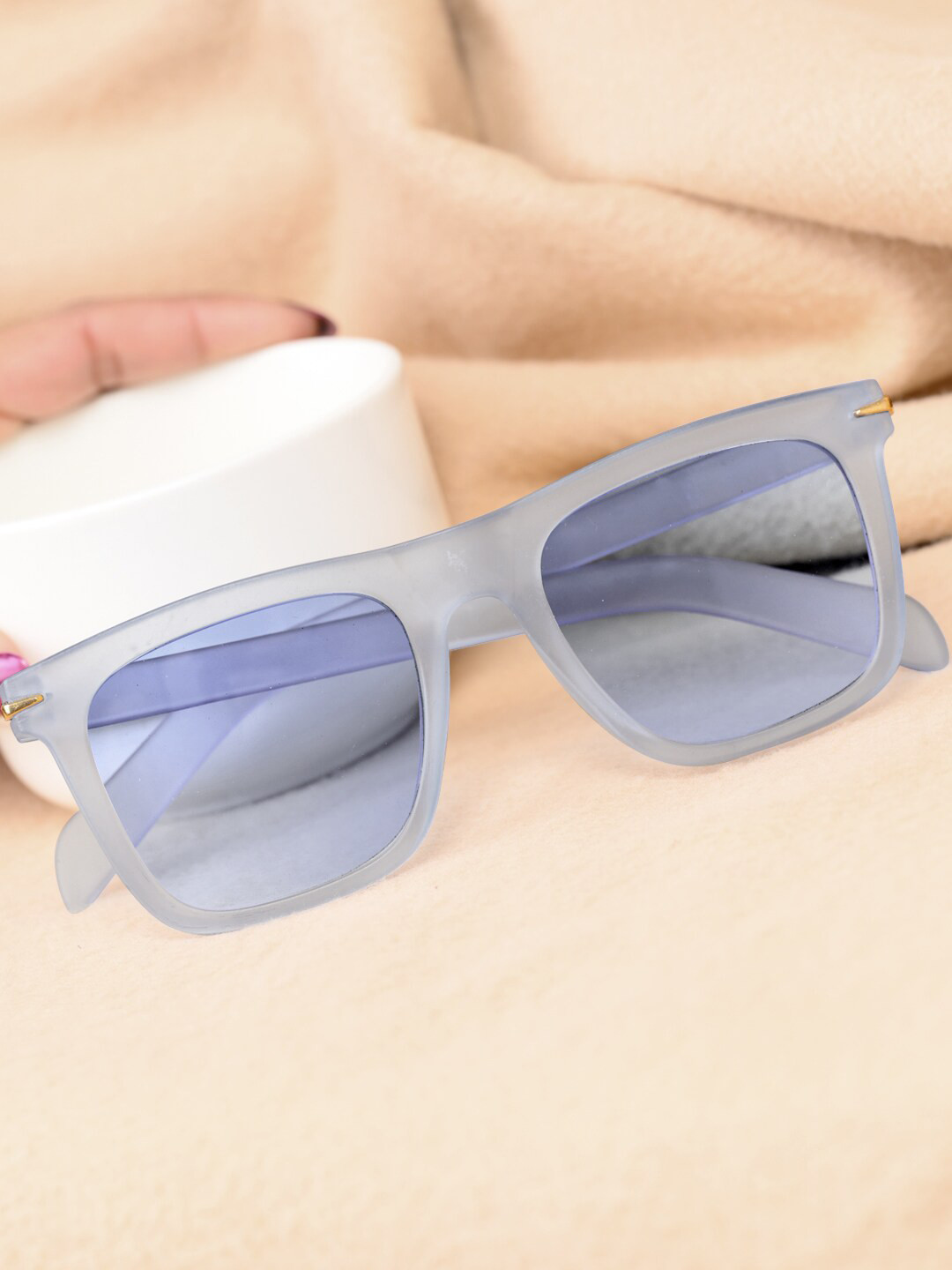 Buy Mast & Harbour Men Blue Wayfarer Sunglasses With UV Protected Lens ...