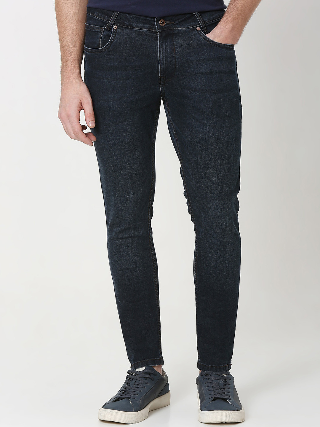 Buy Mufti Men Skinny Fit Clean Look Cropped Stretchable Jeans - Jeans ...