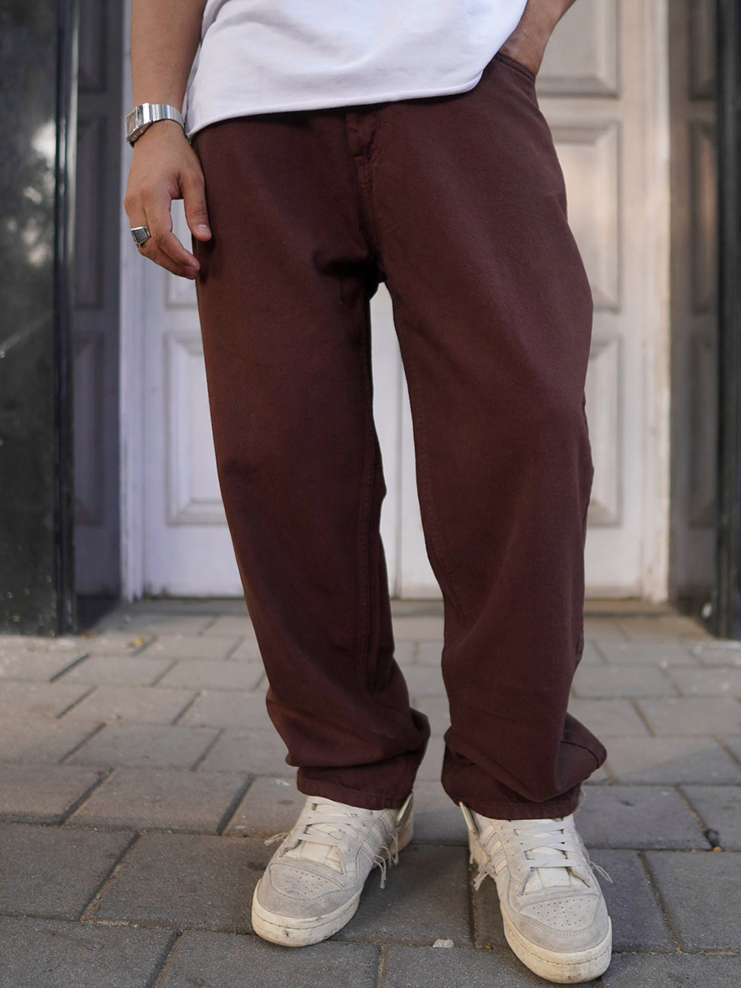 Buy Powerlook Men Brown Boyfriend Fit Pure Denim Jeans - Jeans for Men ...